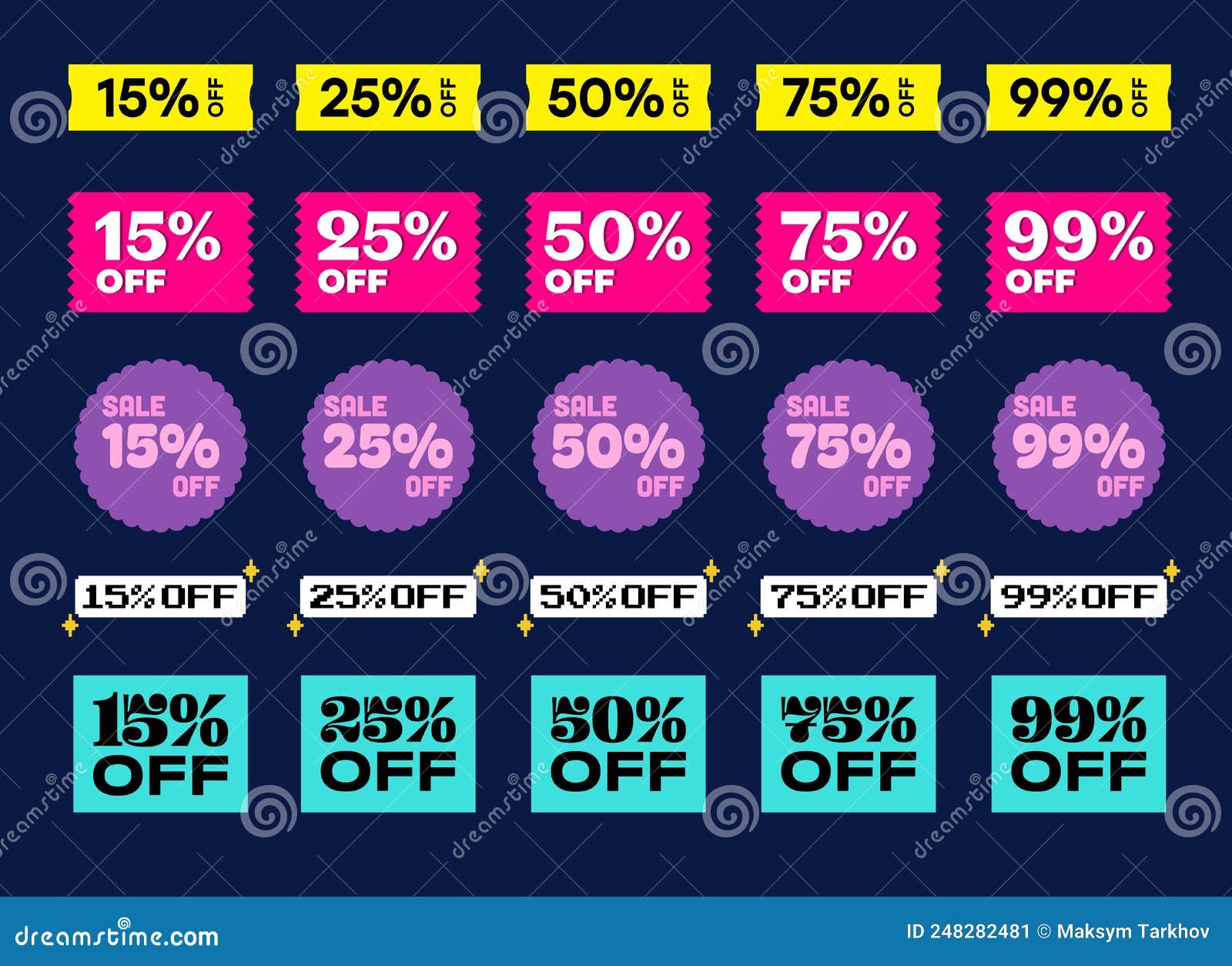 Set of Promotional Sale Signs and Special Offers, Vector Badges ...