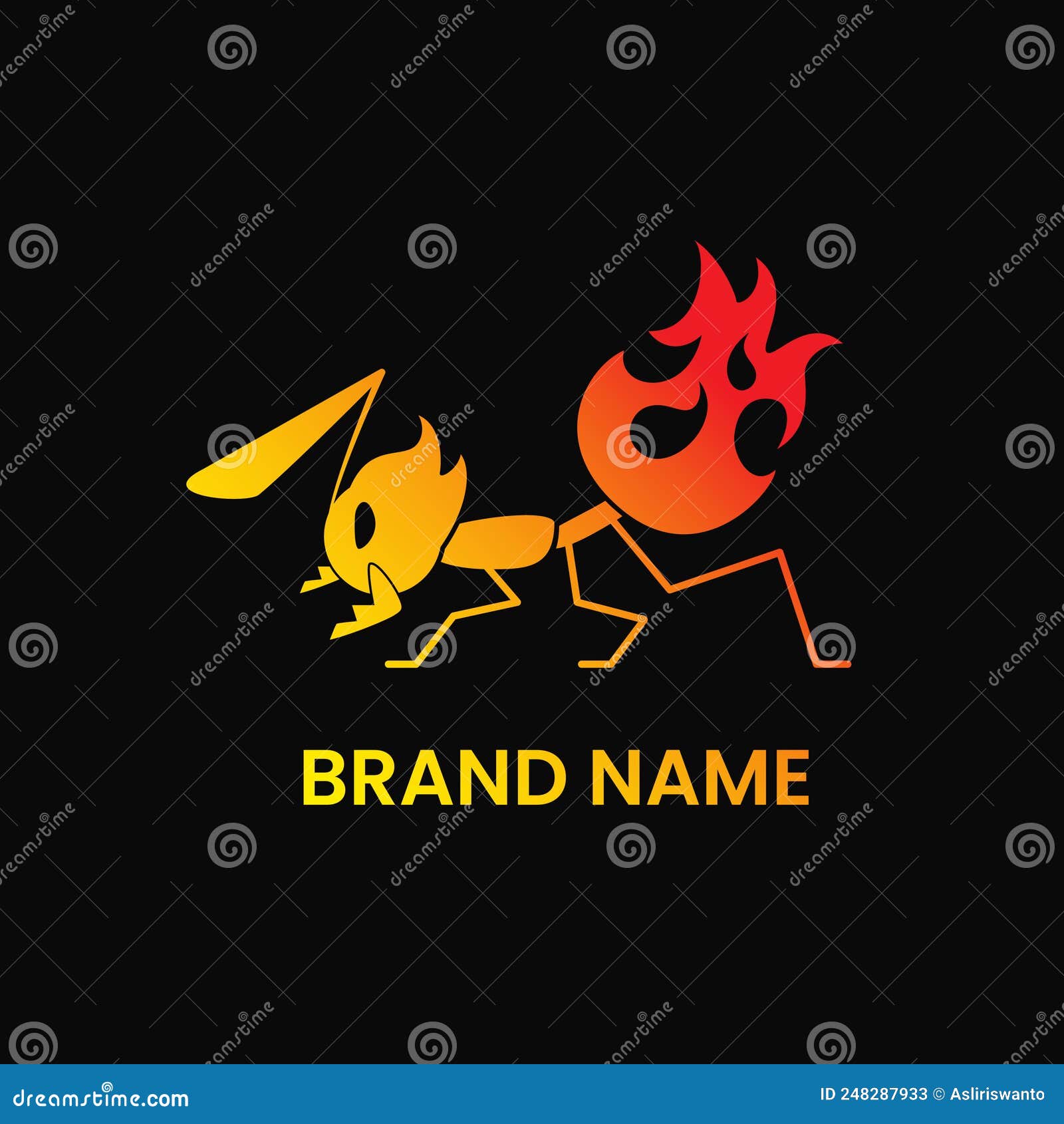 Ant and Fire Logo Concept. Modern, Gradient, Simple, Flat, Combination ...