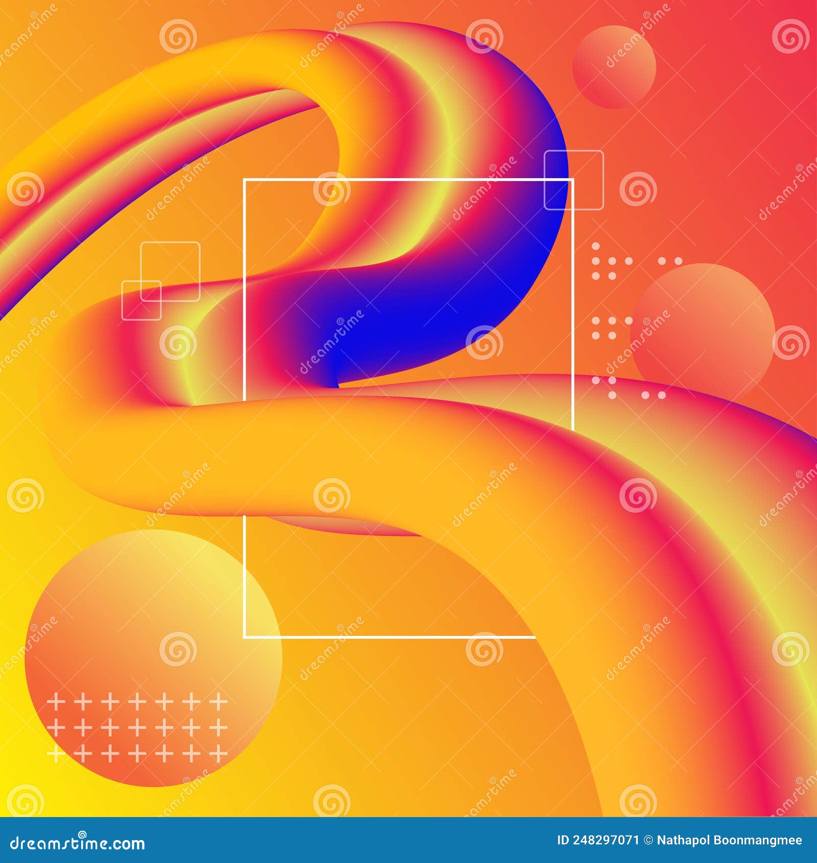 Colorful Abstract Fluid Wave. Modern Poster with Gradient 3d Flow Shape ...