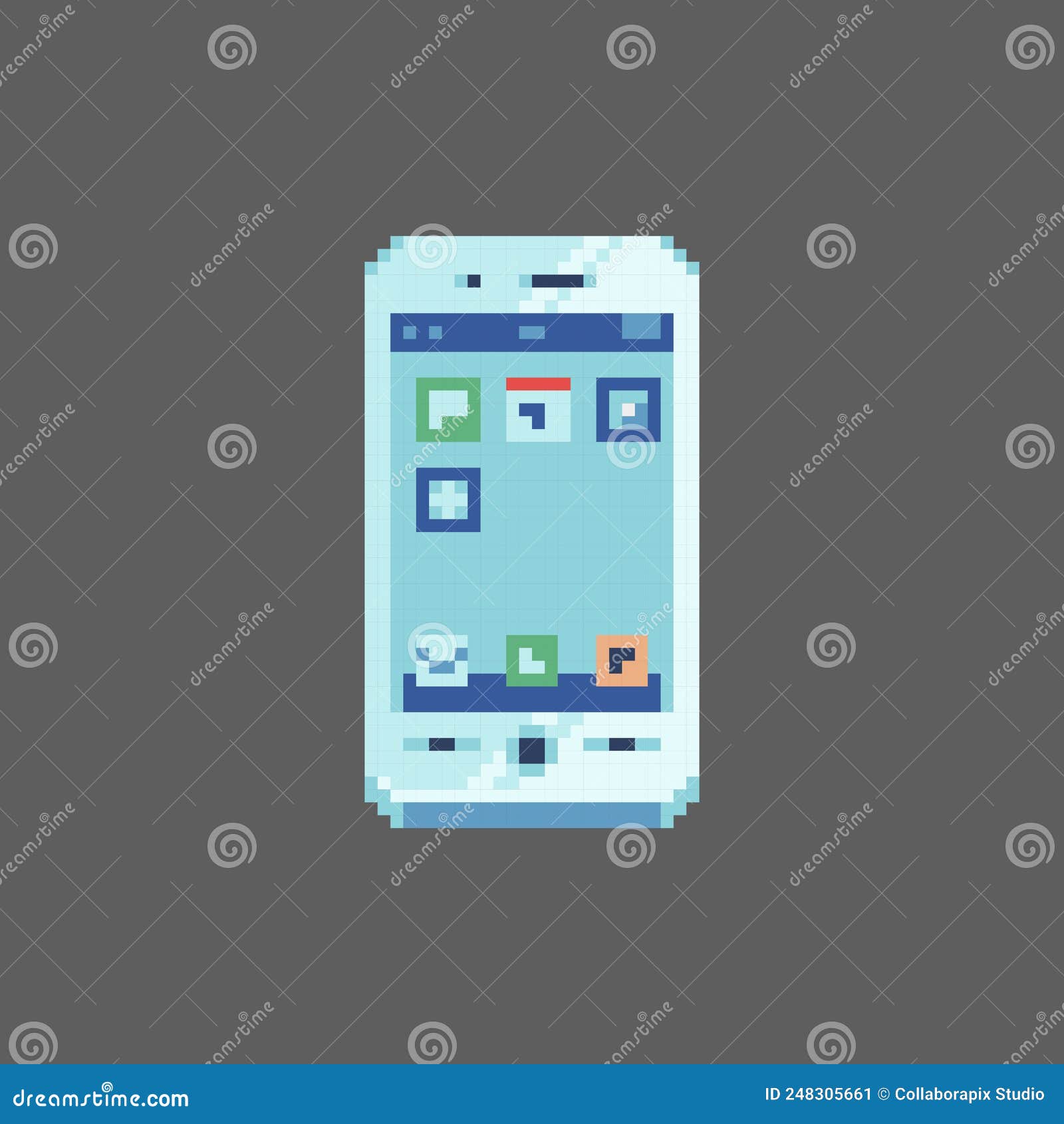 Vector Pixel Art Smartphone Llustration Stock Vector - Illustration of ...