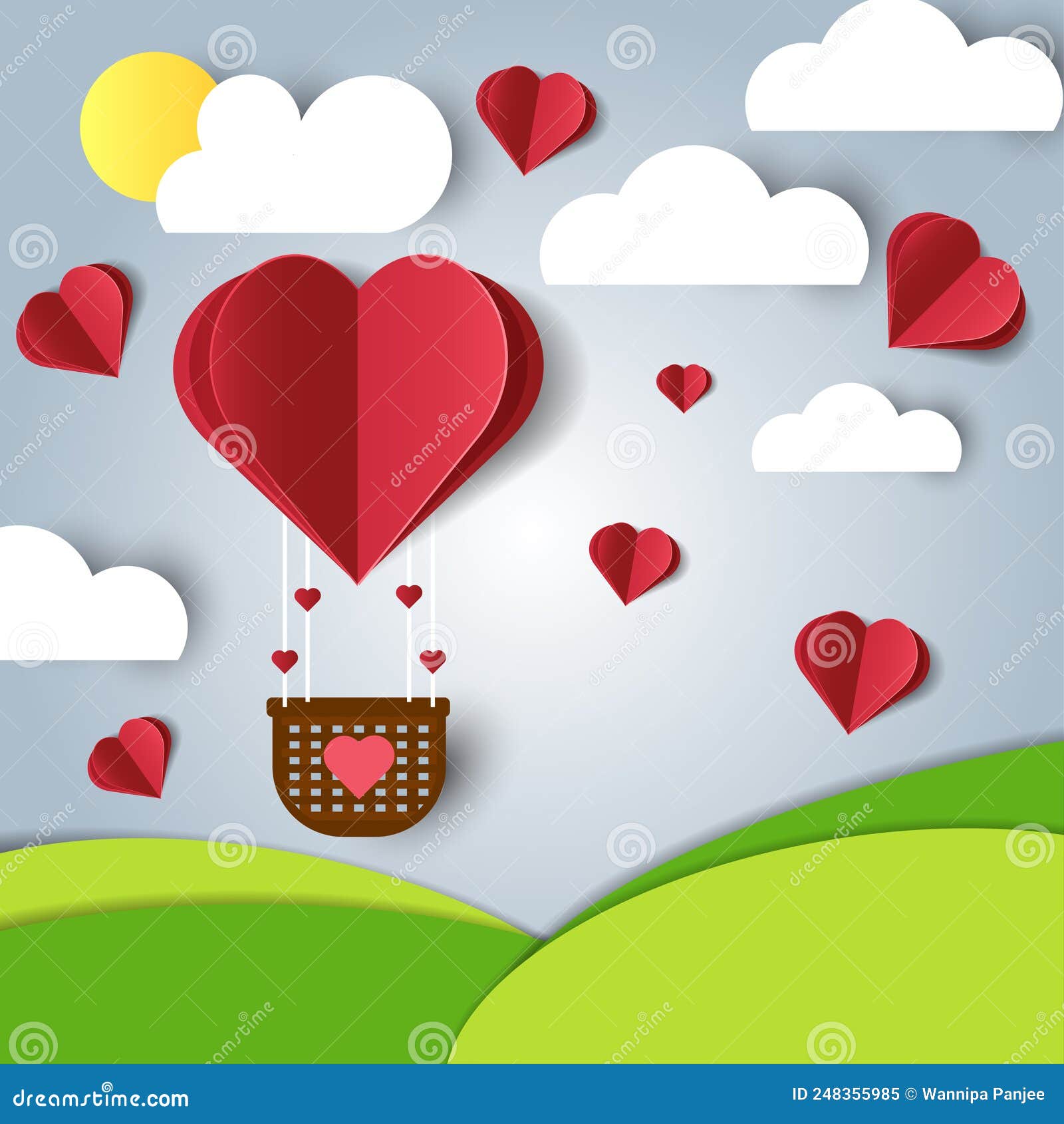 Heart Paper cut stock vector. Illustration of paper - 248355985