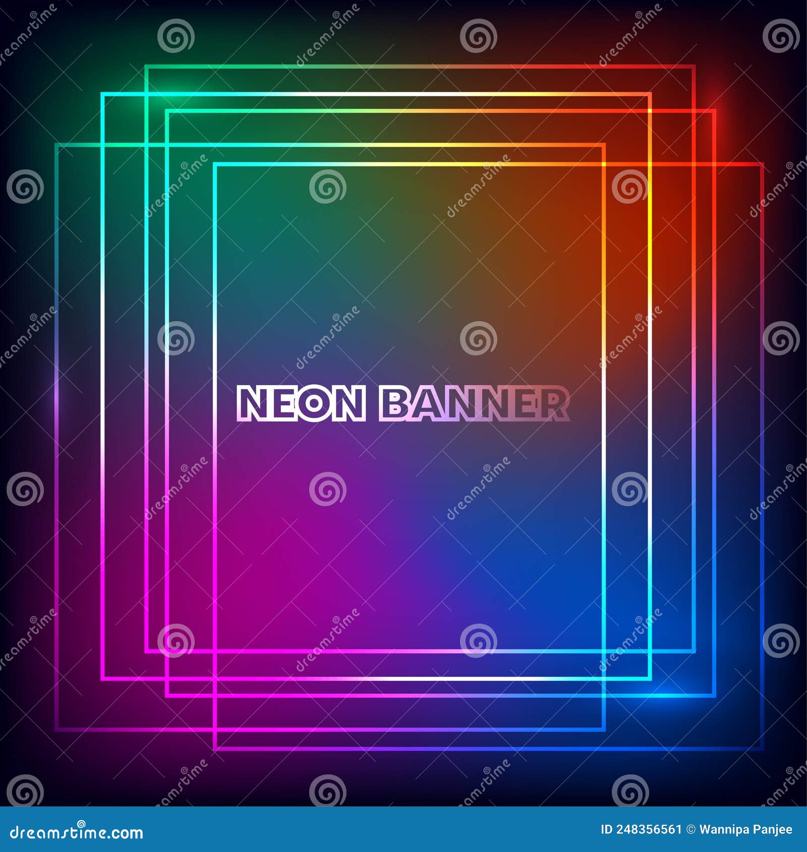 Neon Rectangle Frame,Vector Abstract Background Stock Vector ...
