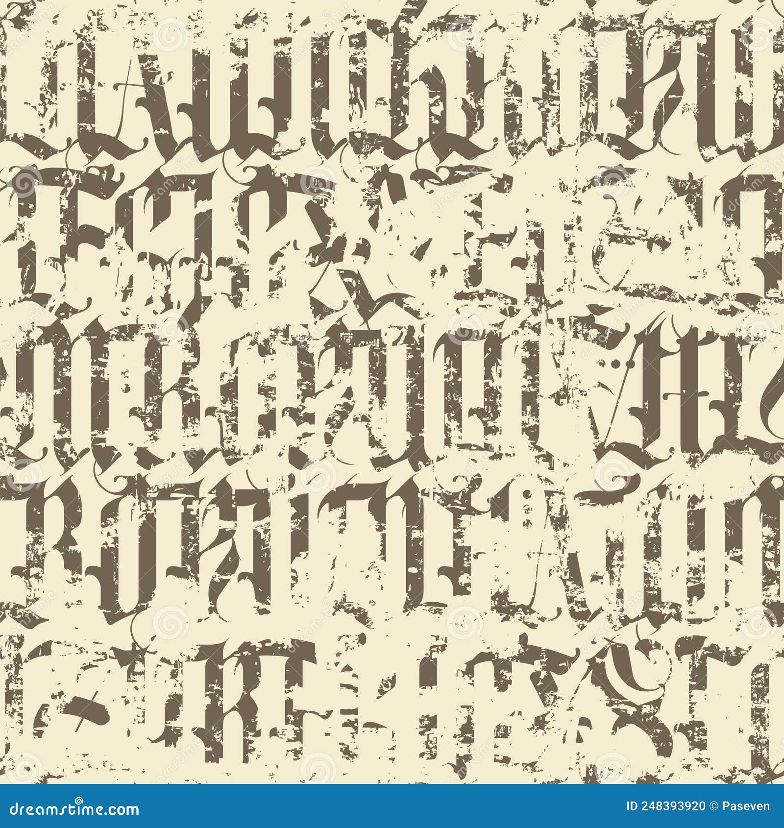 Vector Seamless Pattern of Capital Gothic Letters Stock Vector ...