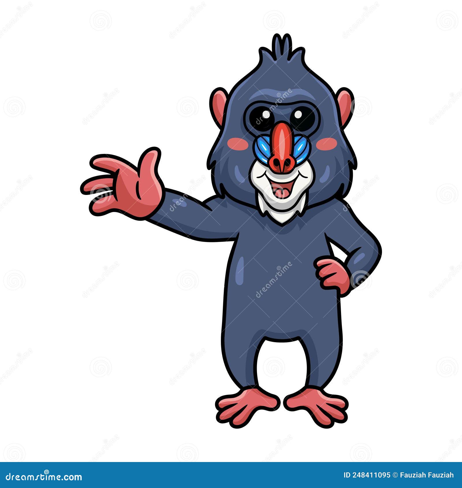Mandrill, Hand Drawing Cartoon Vector | CartoonDealer.com #43481741