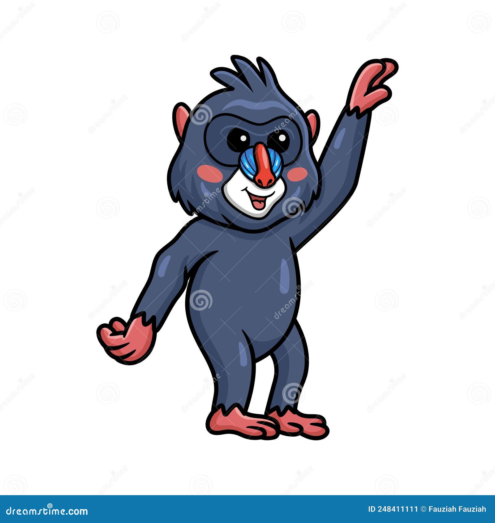 Mandrill, Hand Drawing Cartoon Vector | CartoonDealer.com #43481741