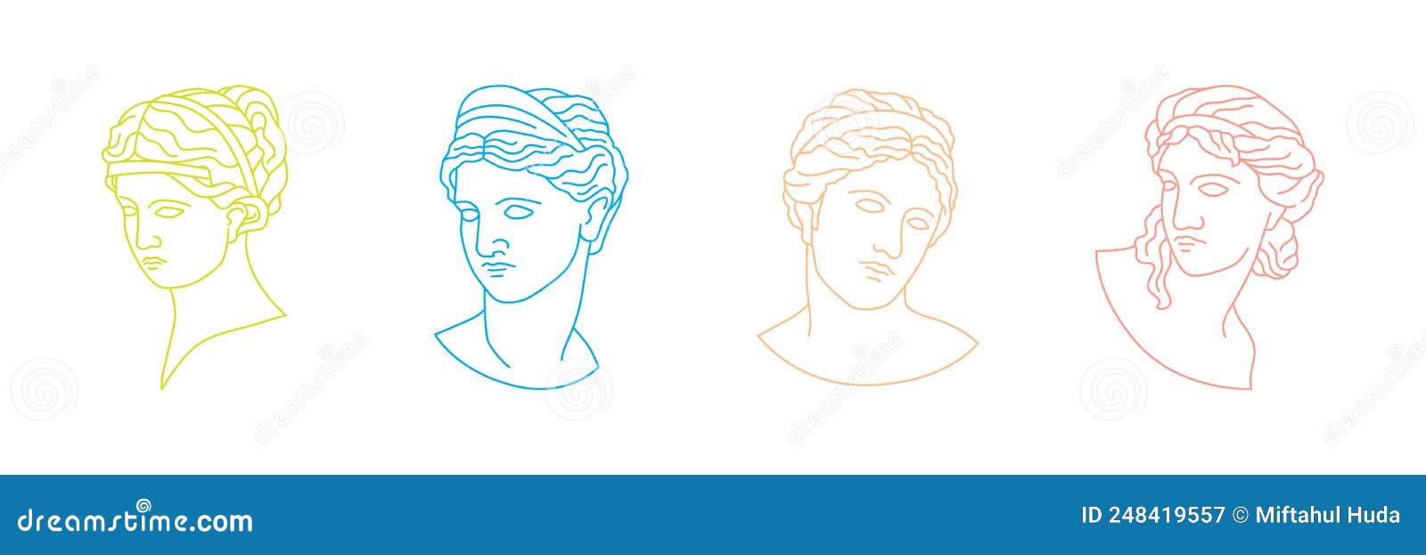 Greek Head Statue. Ancient Classic Face Sculpture Of Greece God In ...