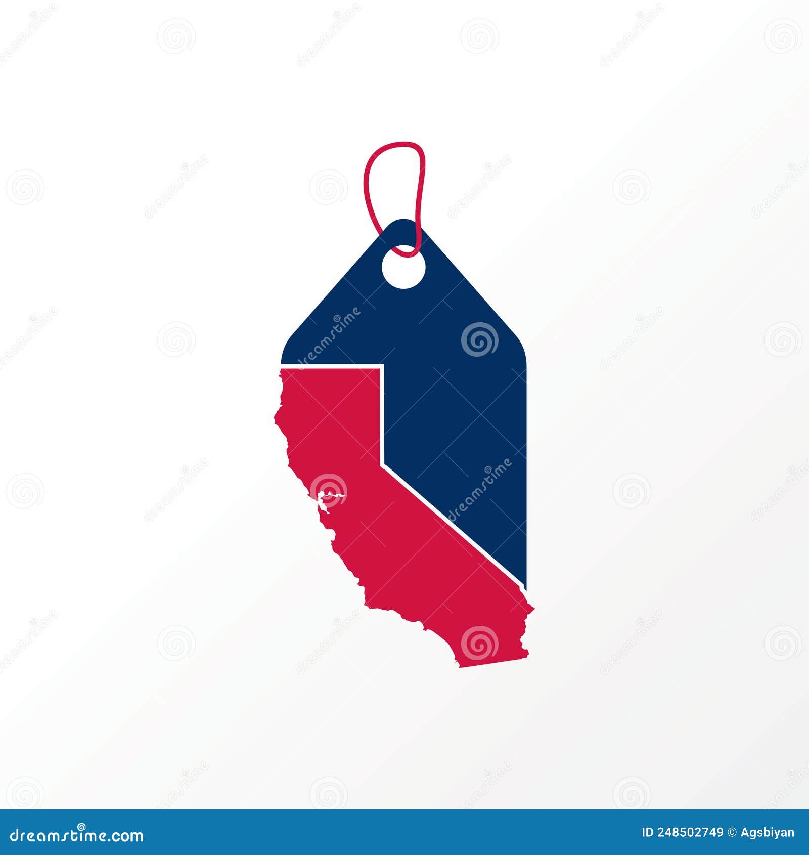 Unique and Simple Tag Brand or Price with California State Map Image ...