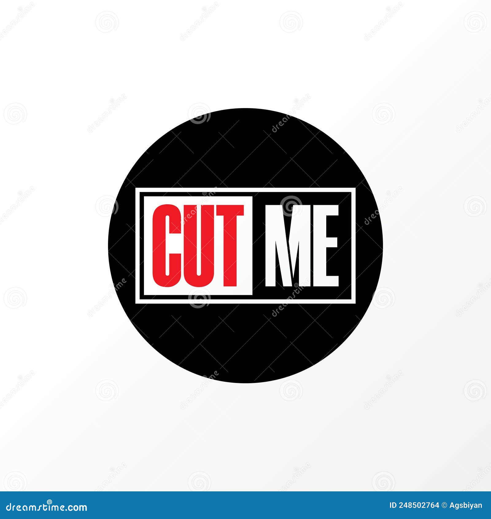 Unique but Simple Letter or Writing CUT ME Sans Serif Font on Circle ...