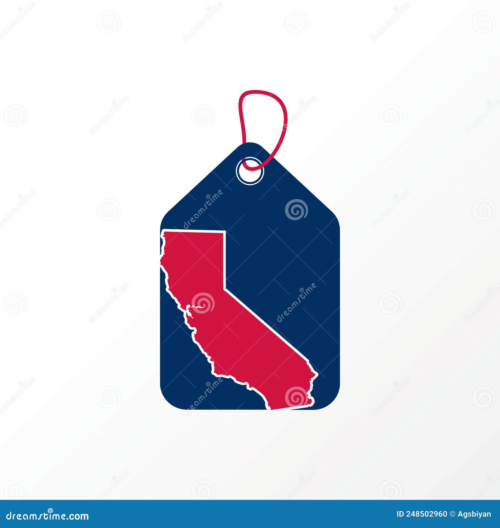 Unique but Simple Tag Brand or Price with California State Map Image ...