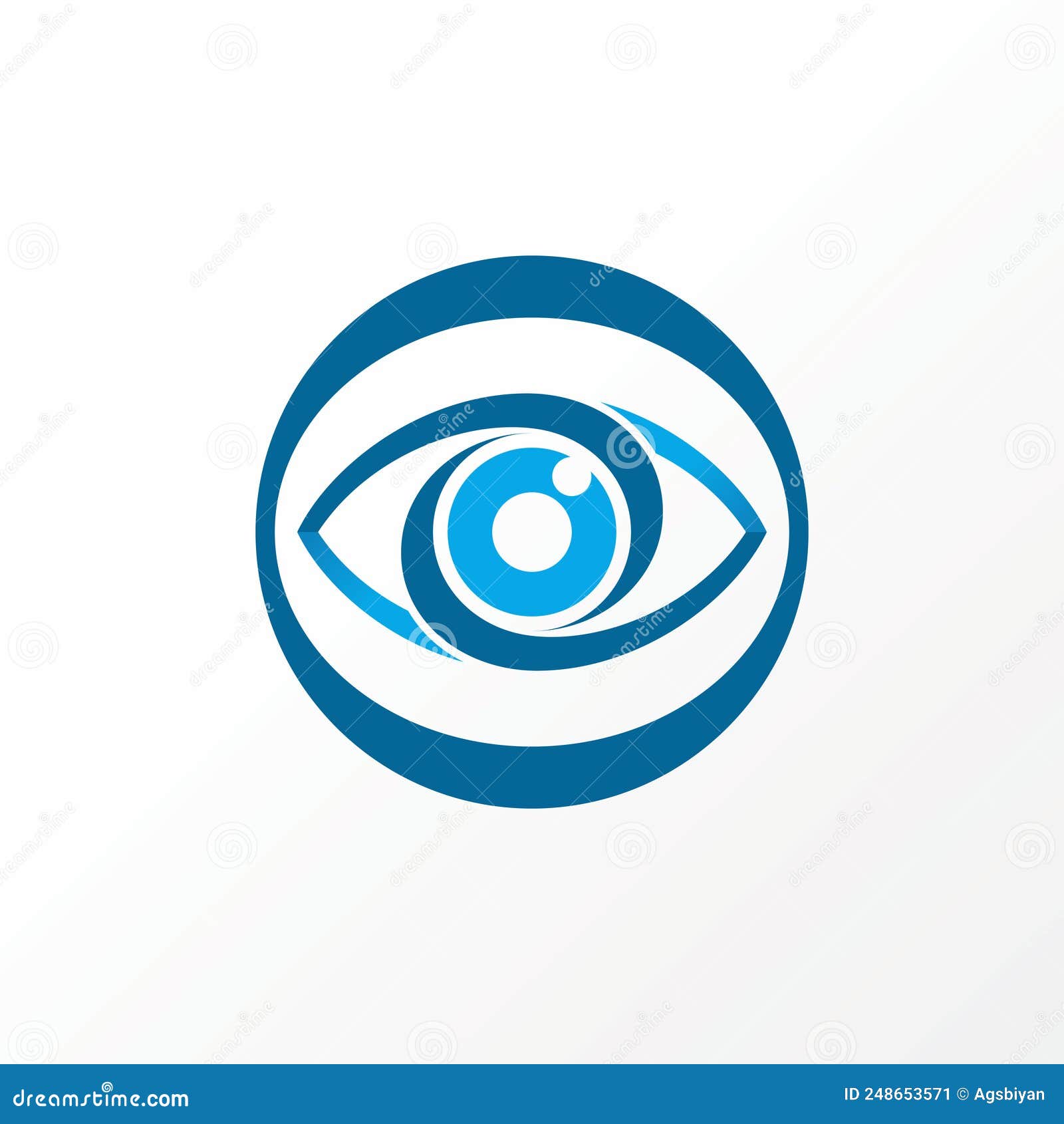 Unique and Simple Flip or Backword Line Art Out Eye on Circle Image ...