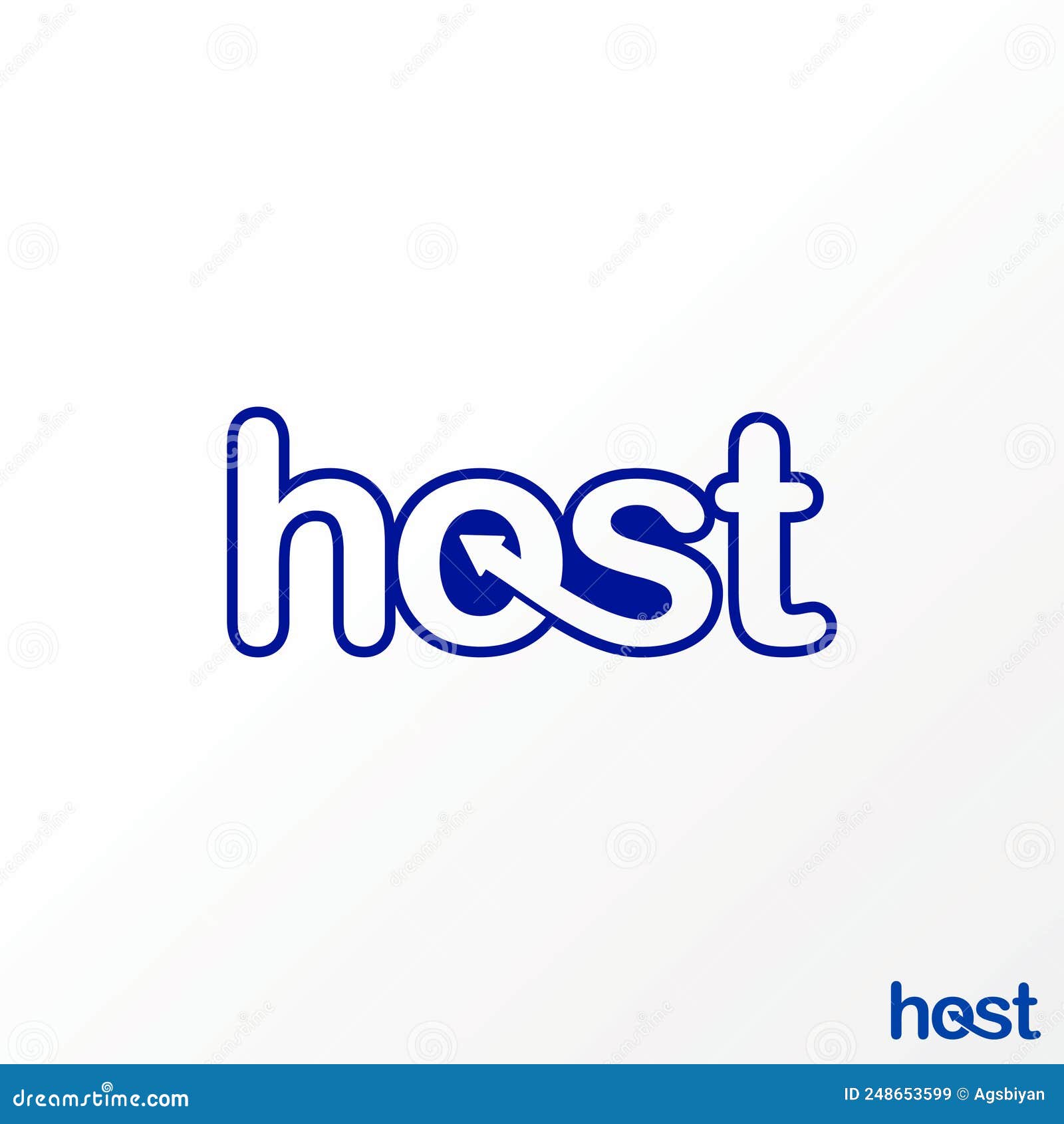 Unique Letter or Writing HOST Sans Serif Line Out Font with Arrow Back ...