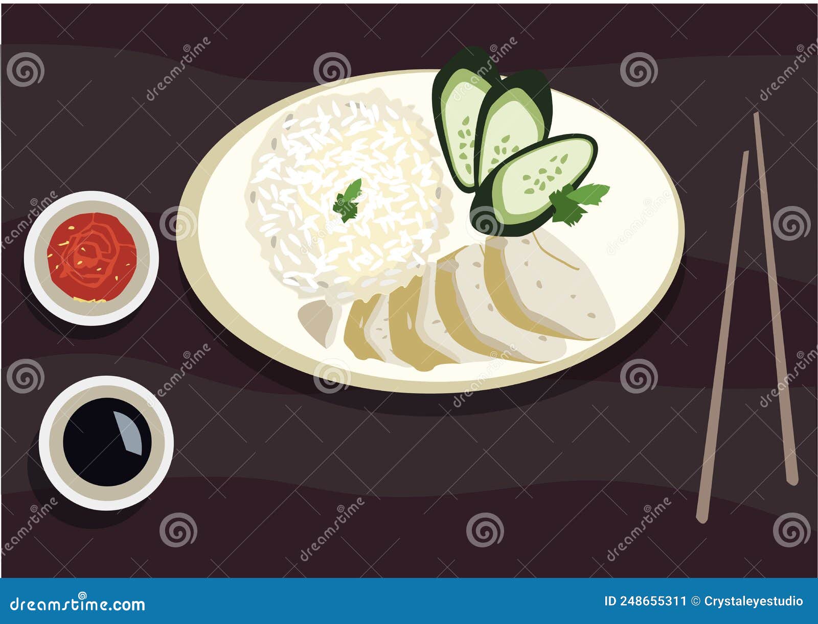 Malaysian Chicken Rice Cuisine Popular in Malaysia and Singapore and ...