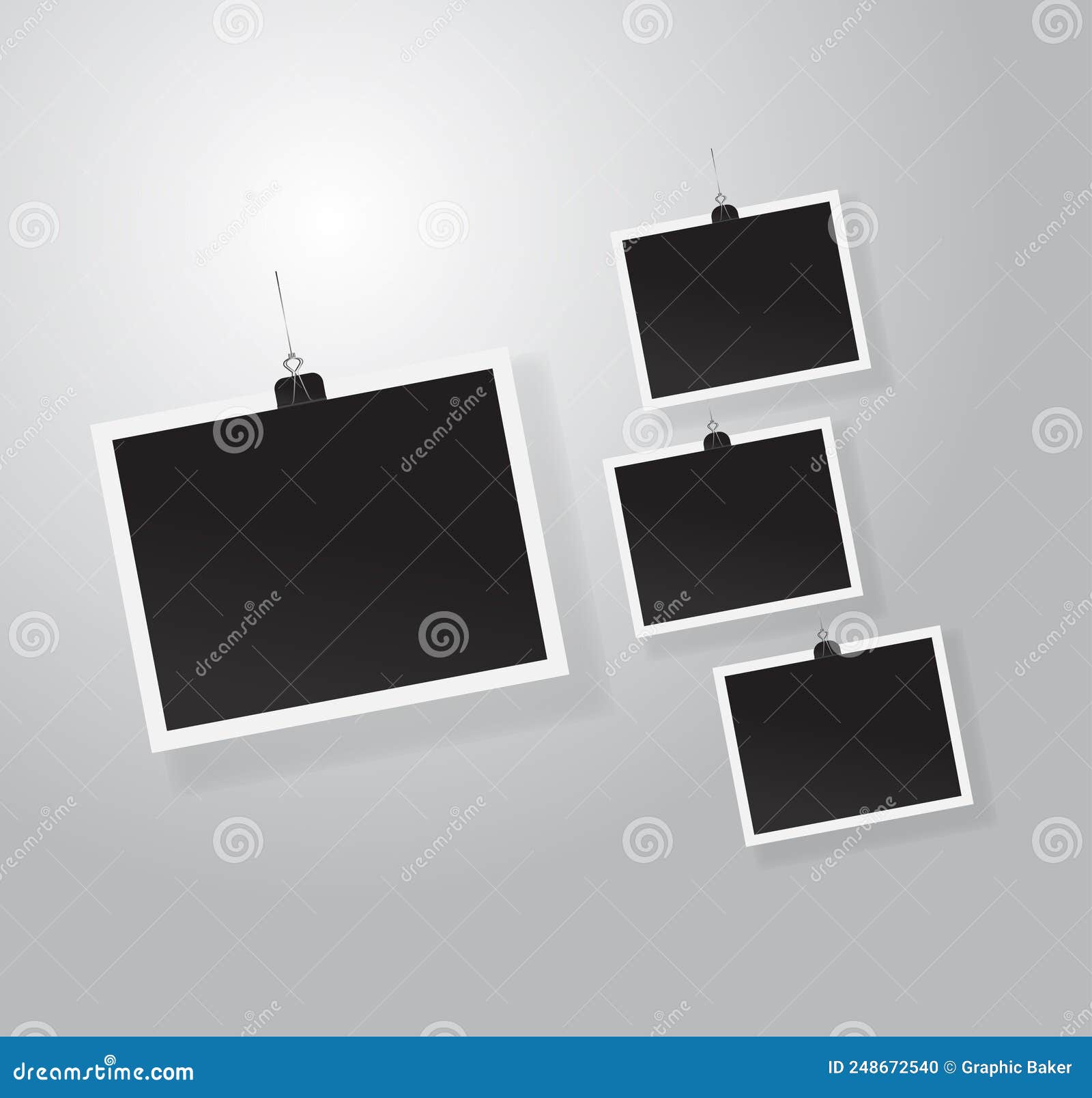 Realistic picture frame. stock vector. Illustration of modern - 248672540