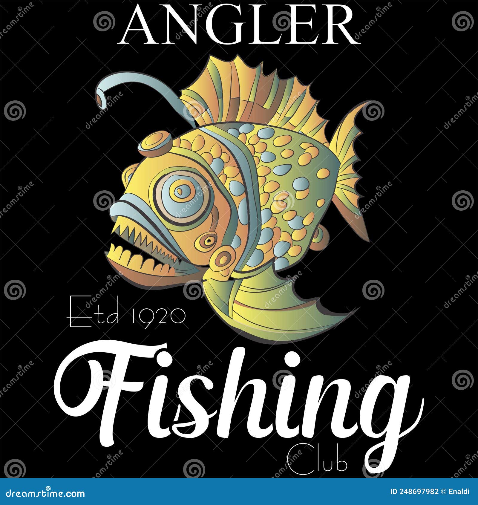 Angler Fishing Club and Community Sign Vector Stock Vector ...