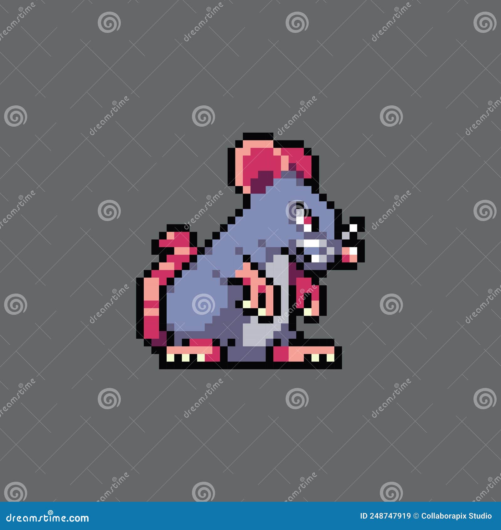 Pixel Art Mouse Character for Game Stock Vector - Illustration of ...