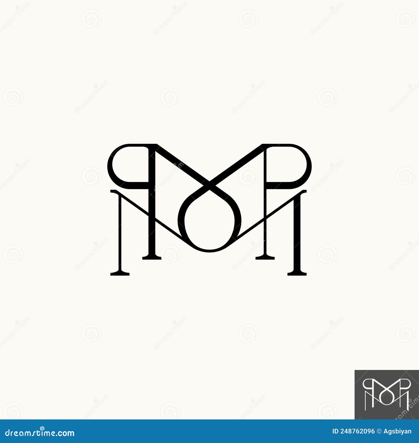 Simple Letter or Word MMP Line Thin Serif Font Like Pattern Ornament ...