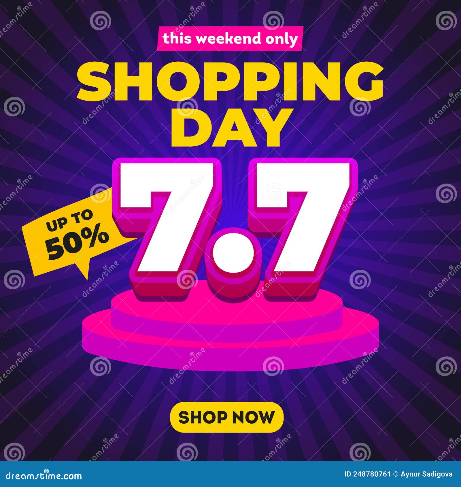 7.7 Shopping Day Sale Poster or Flyer Design. 7.7 Super Sale Online ...