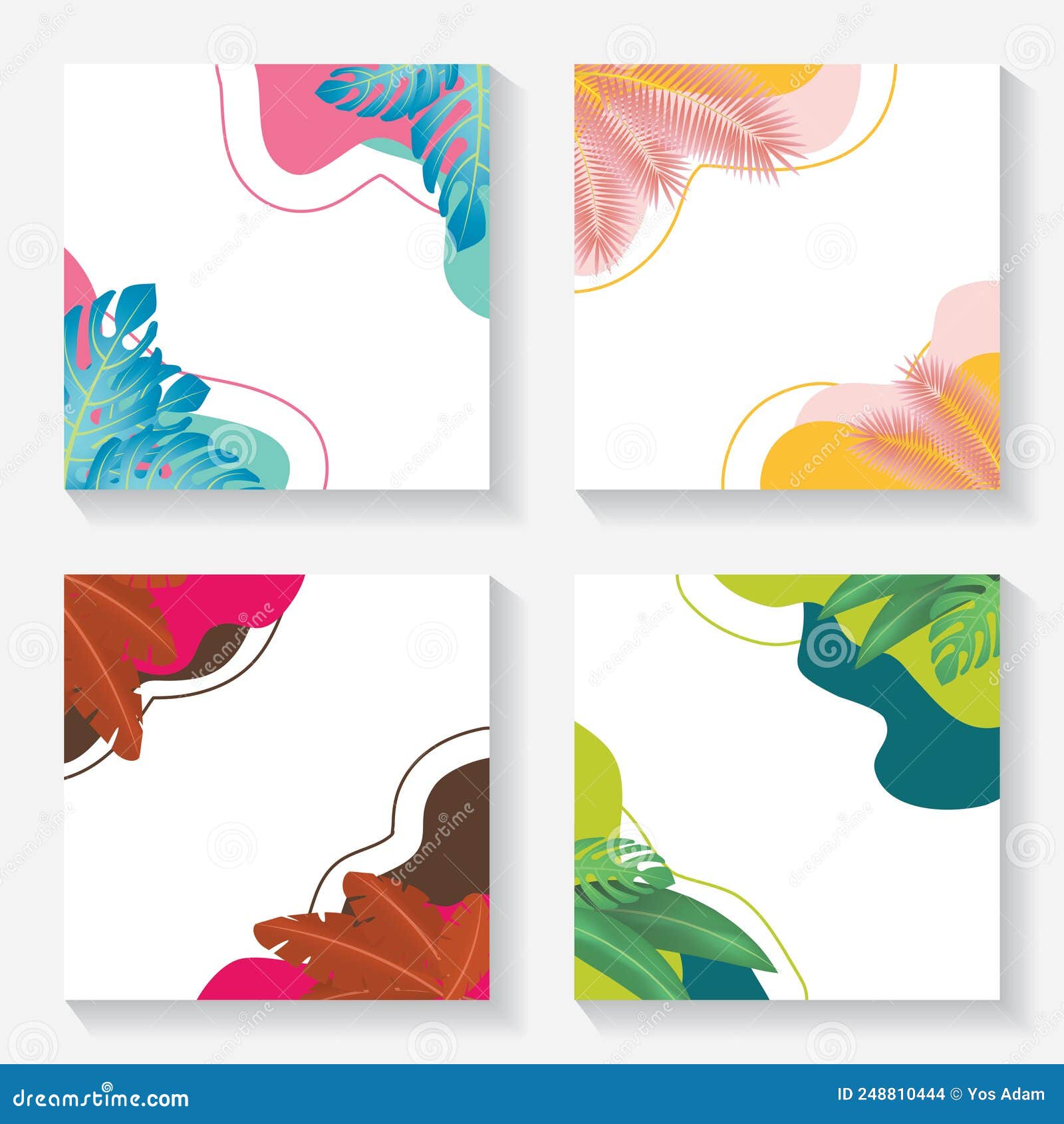 Summer Background Set Illustration with Various Color Background ...