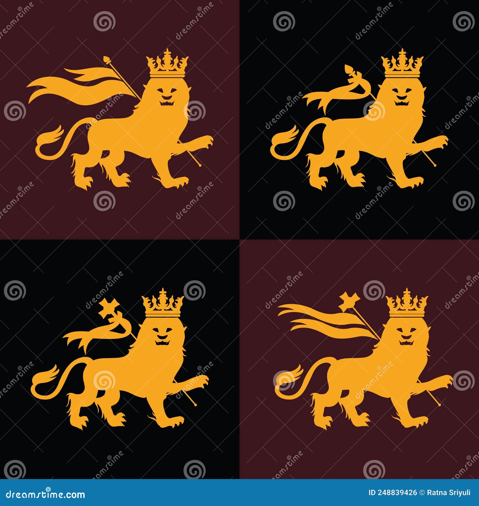 Lion of Judah Design Vector Set Stock Vector - Illustration of icon ...