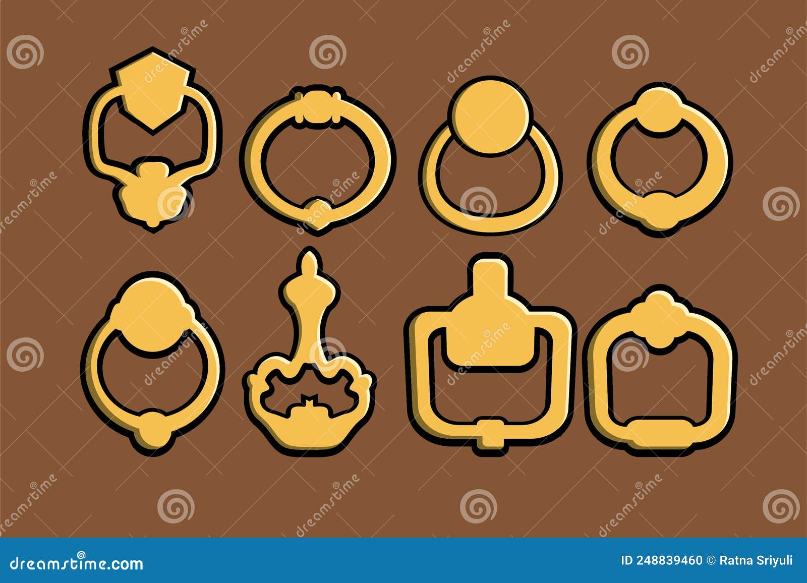 Door handle vector set stock vector. Illustration of efficiency - 248839460