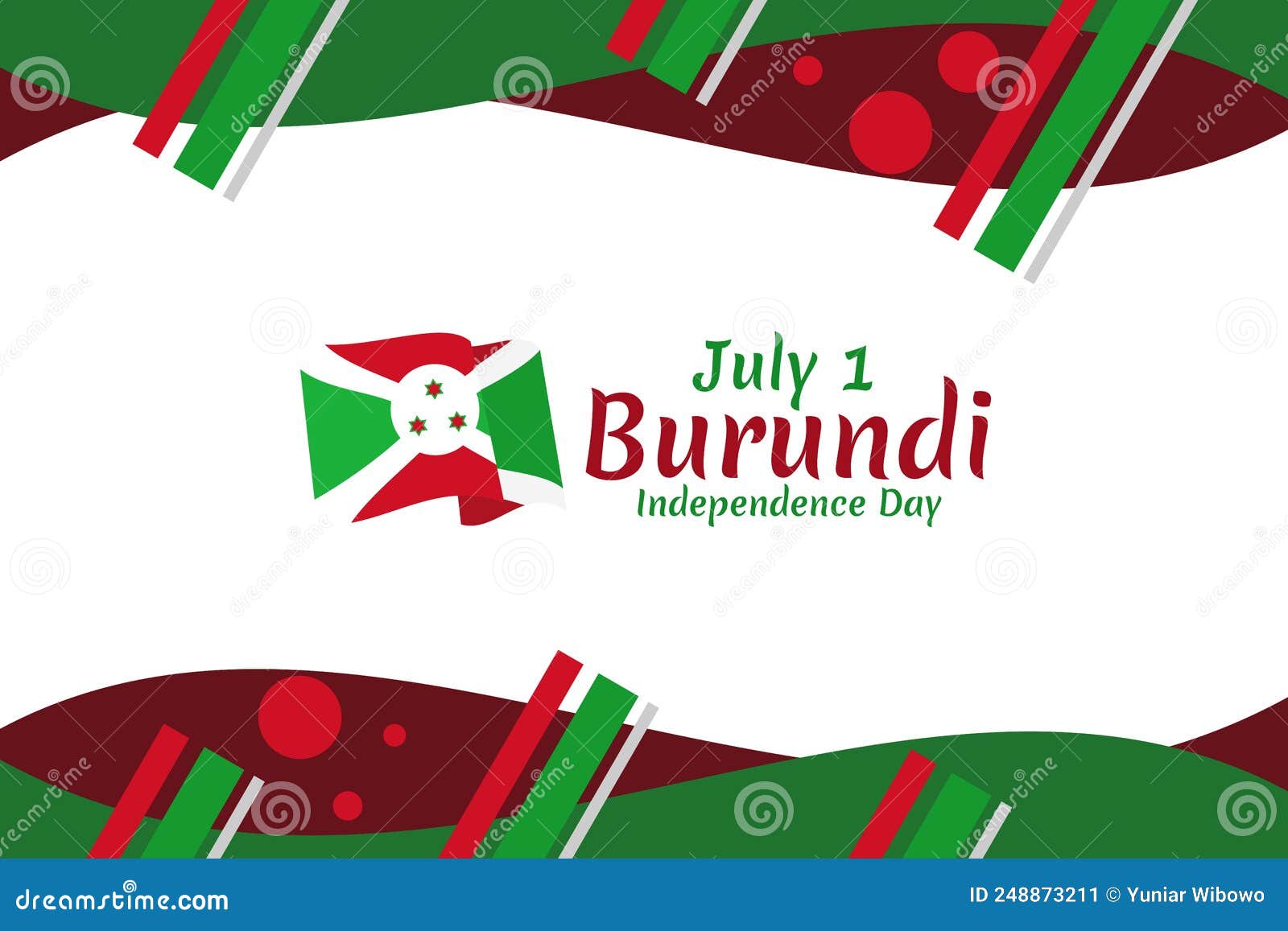 July 1, Independence Day of Burundi Vector Illustration. Stock Vector ...