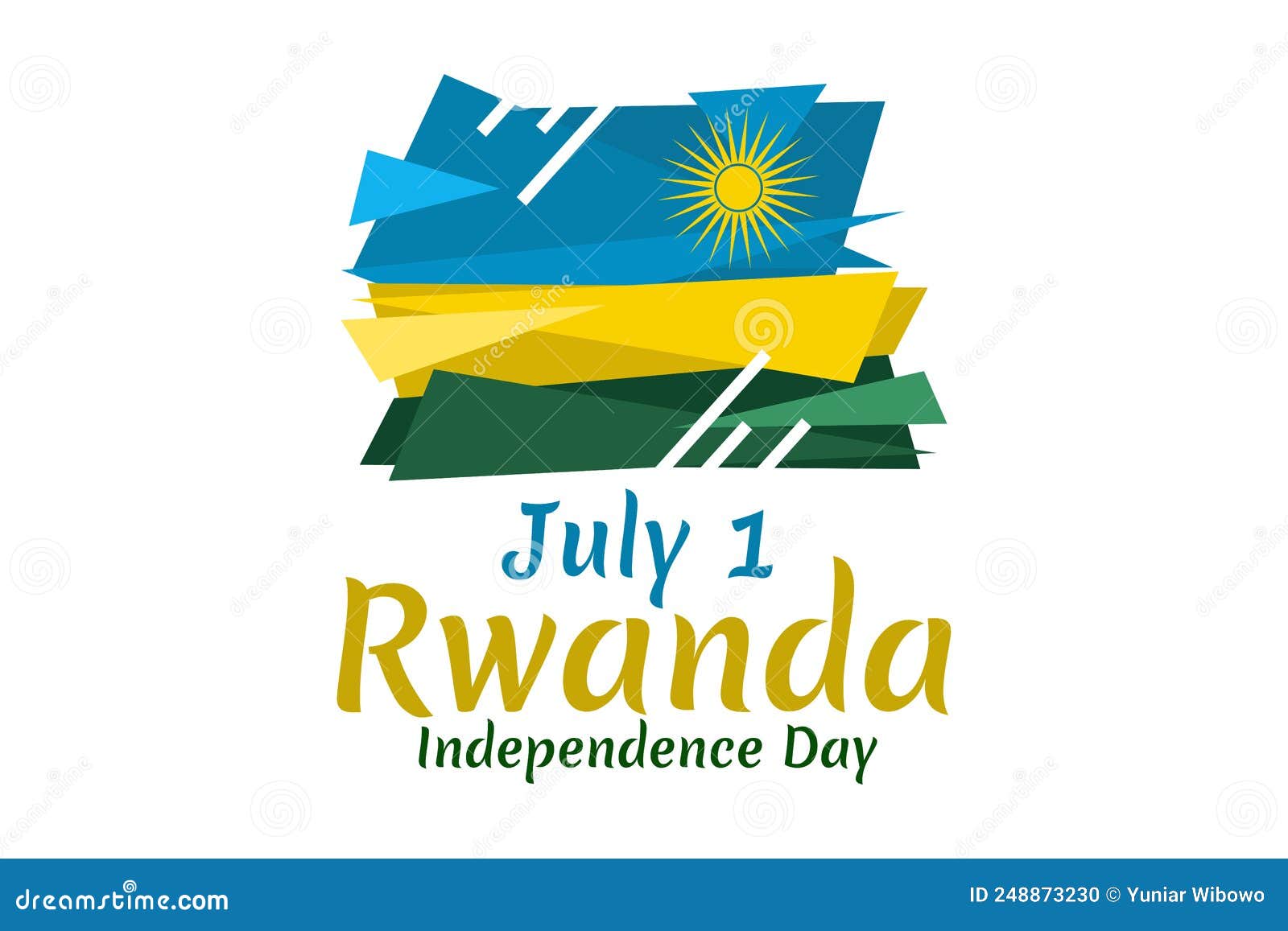 July 1, Independence Day of Rwanda Vector Illustration. Stock Vector ...