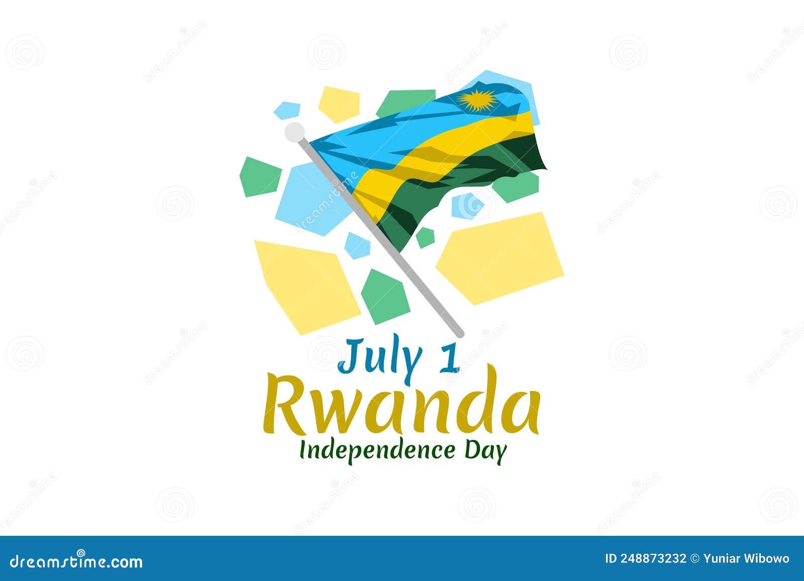 July 1, Independence Day of Rwanda Vector Illustration. Stock Vector ...