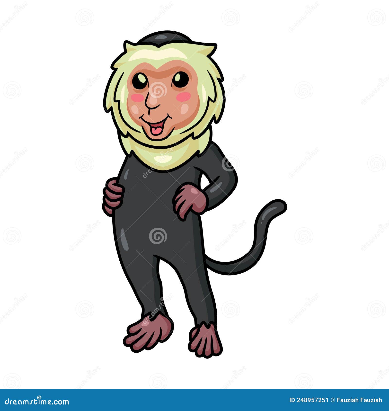 Cute Little Capuchin Monkey Cartoon Stock Vector - Illustration of ...