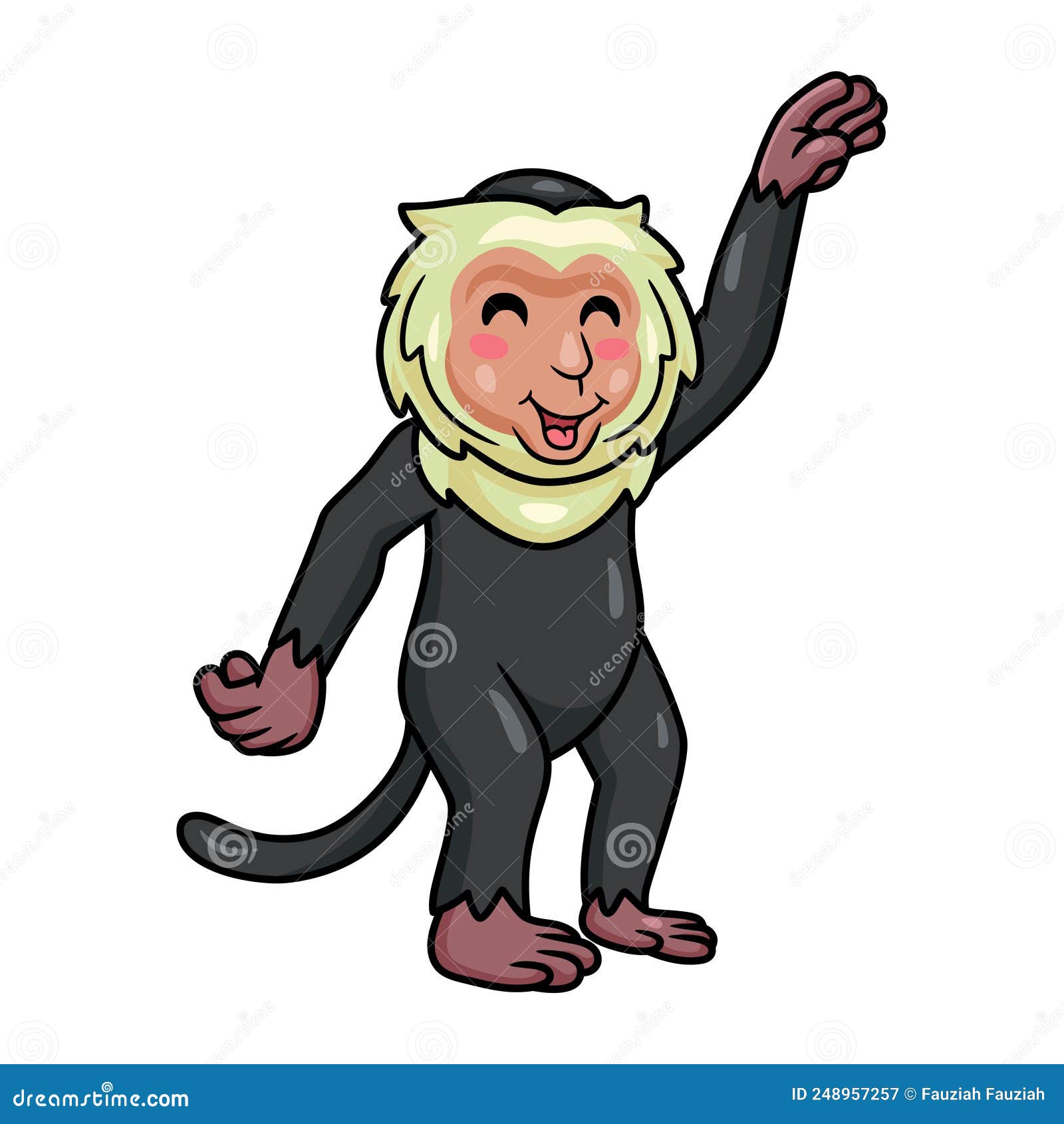Cute Little Capuchin Monkey Cartoon Stock Vector - Illustration of ...