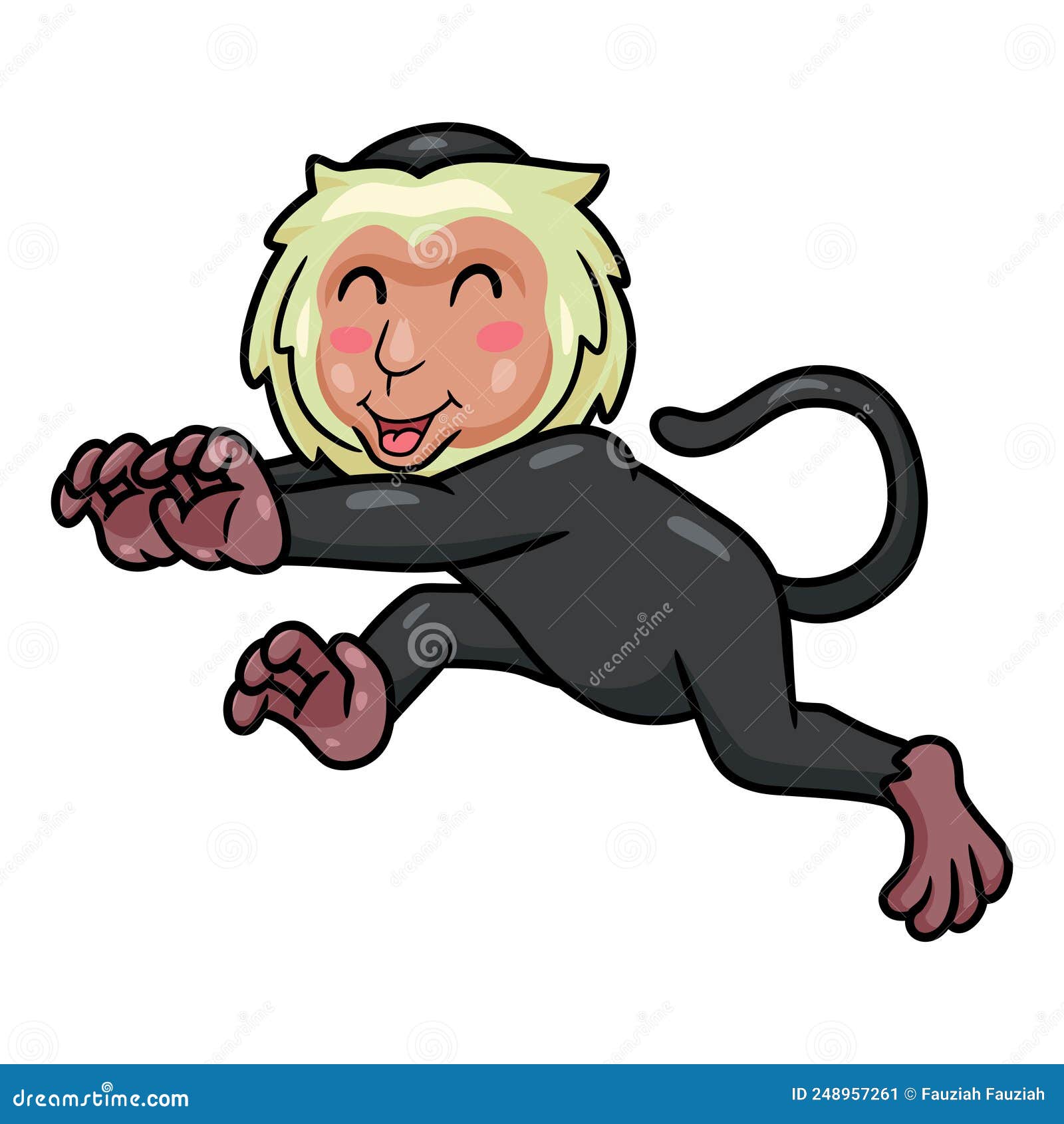 Cute Little Capuchin Monkey Cartoon Running | CartoonDealer.com #248957261