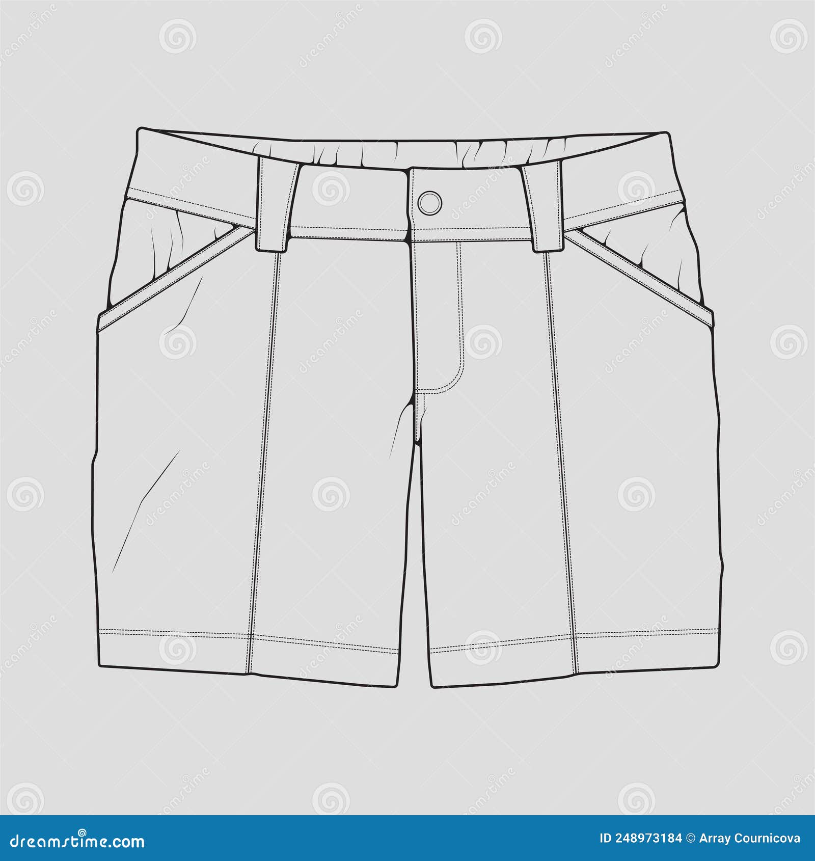Short Pants Outline Drawing Vector, Short Pants in a Sketch Style ...