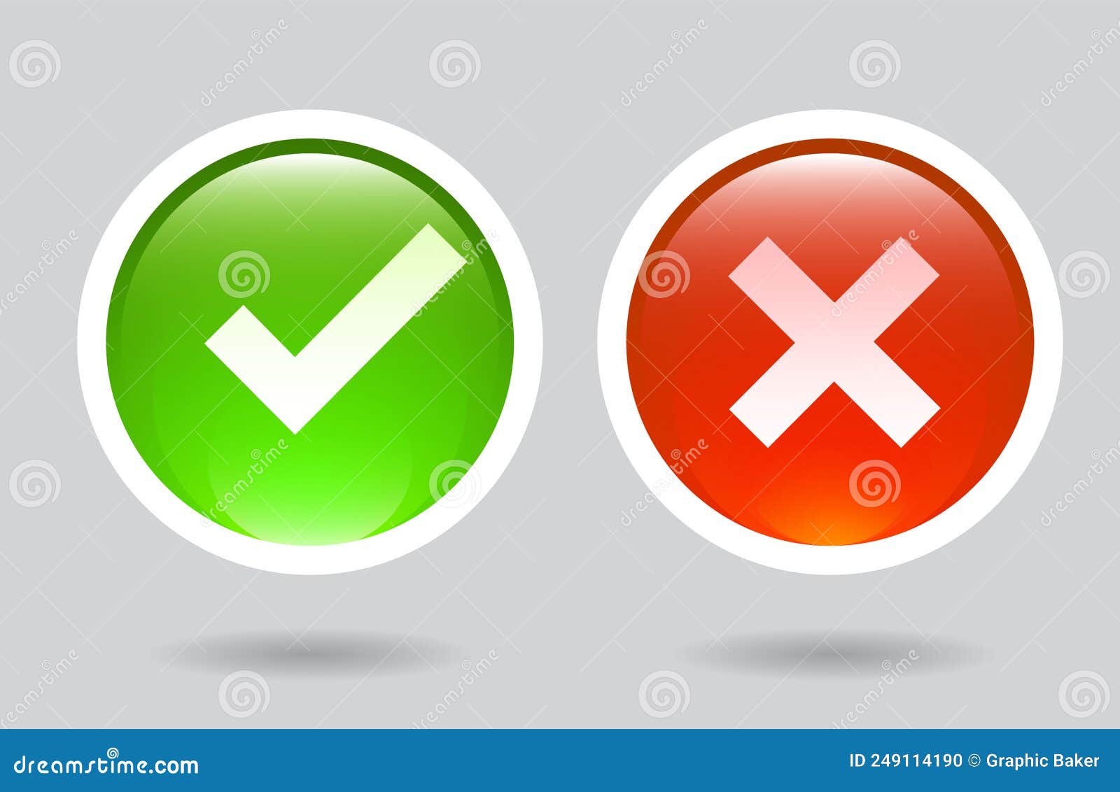 Approve or Accept and Reject Buttons. Stock Vector - Illustration of ...