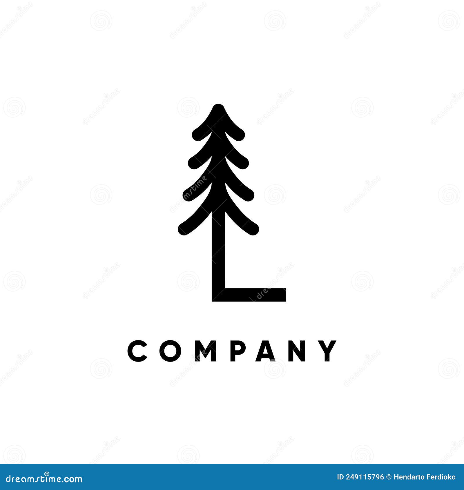 Letter L Pine Tree Logo Design Vertor Icon Graphic Emblem Illustration ...