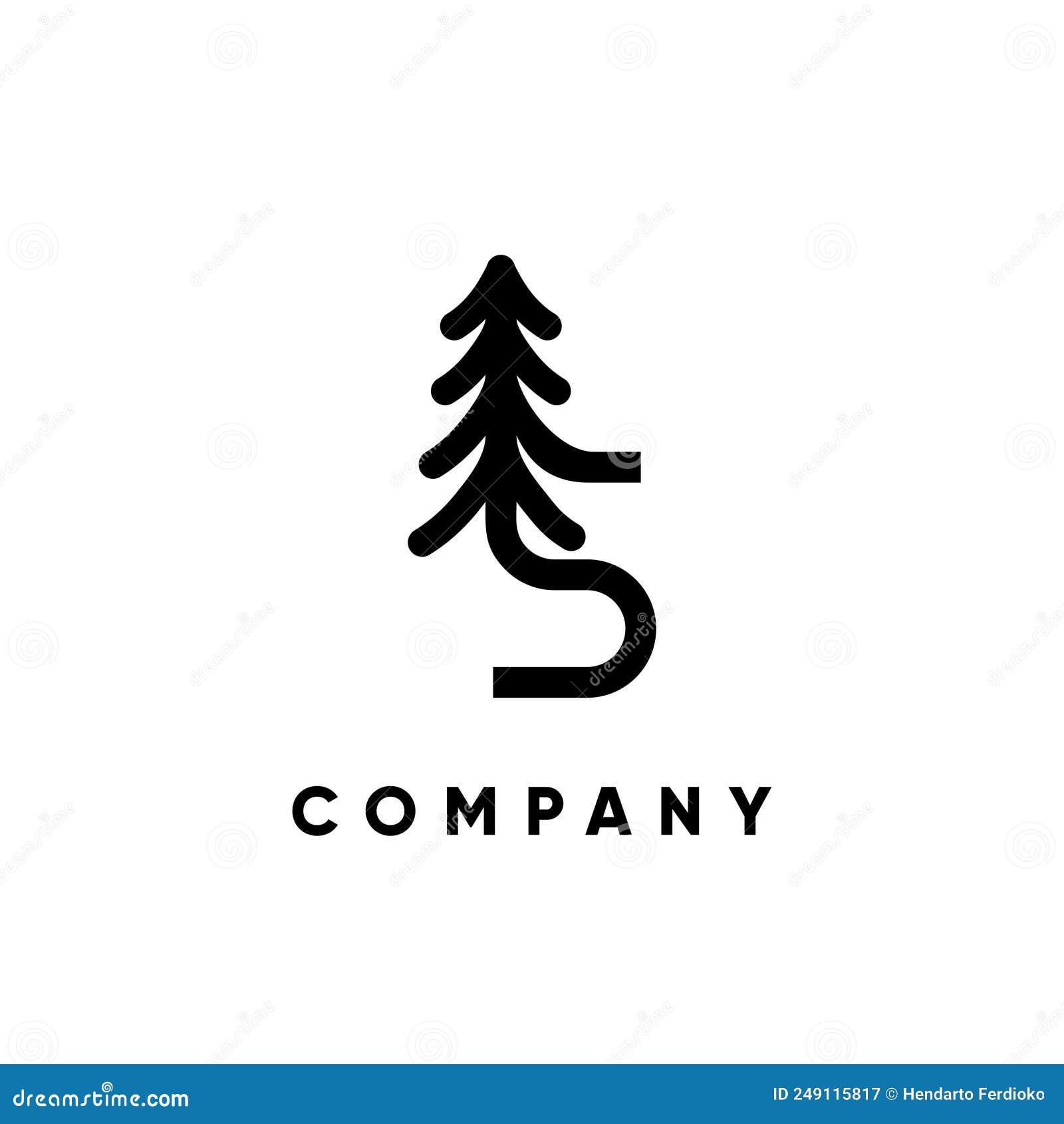 Letter S Pine Tree Logo Design Vertor Icon Graphic Emblem Illustration ...