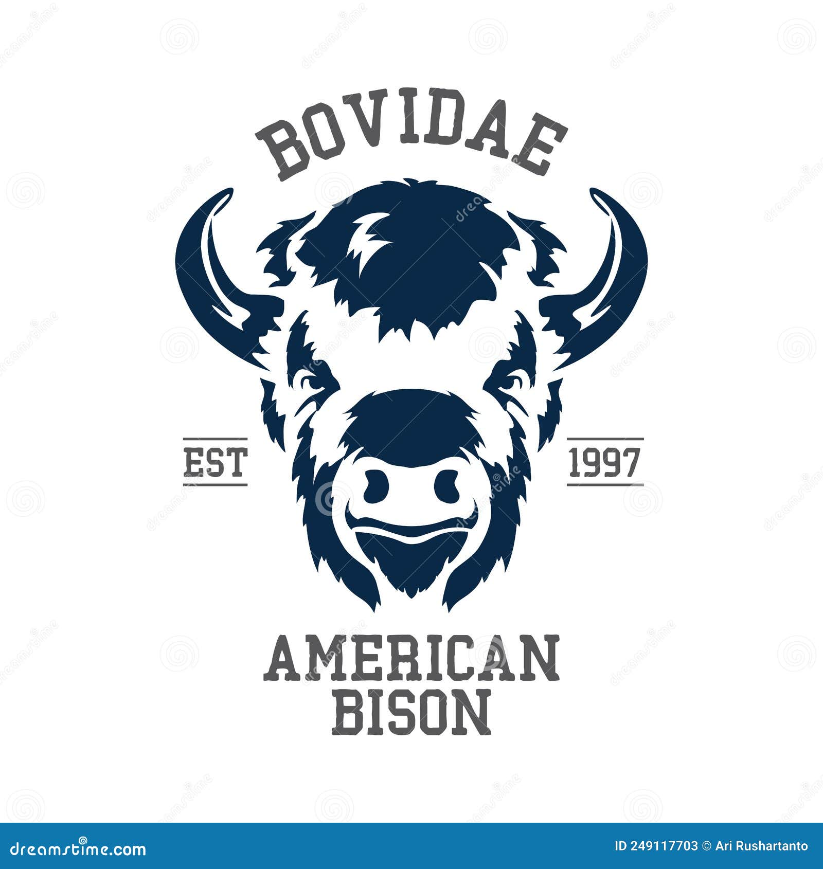 American Bison Wild Life Vector Illustration Logo Design Stock Vector ...