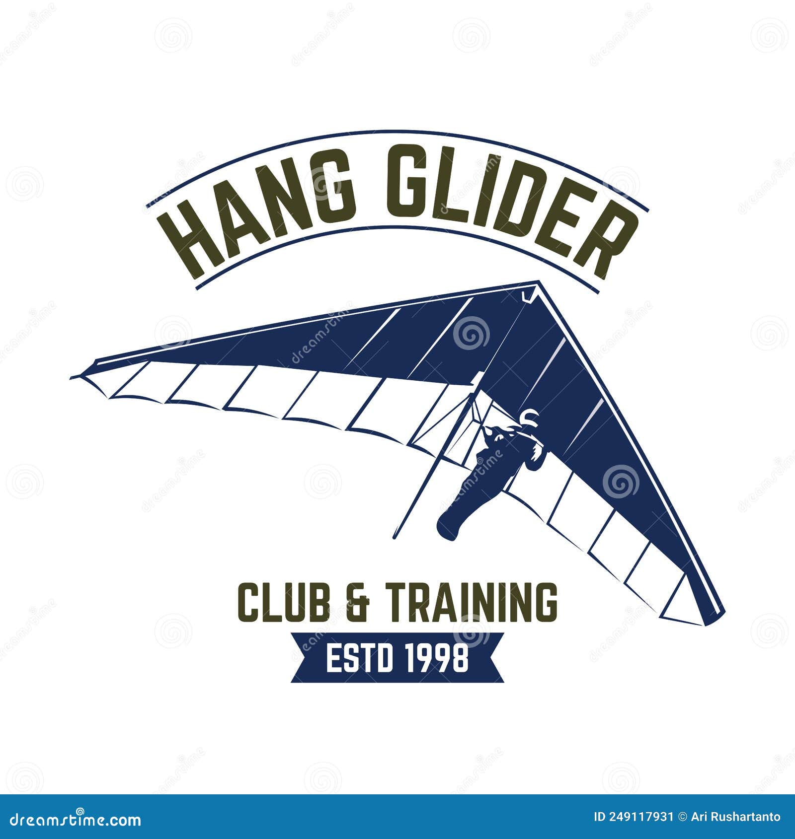 Hang Gliding Vector Illustration Logo Design Stock Vector ...