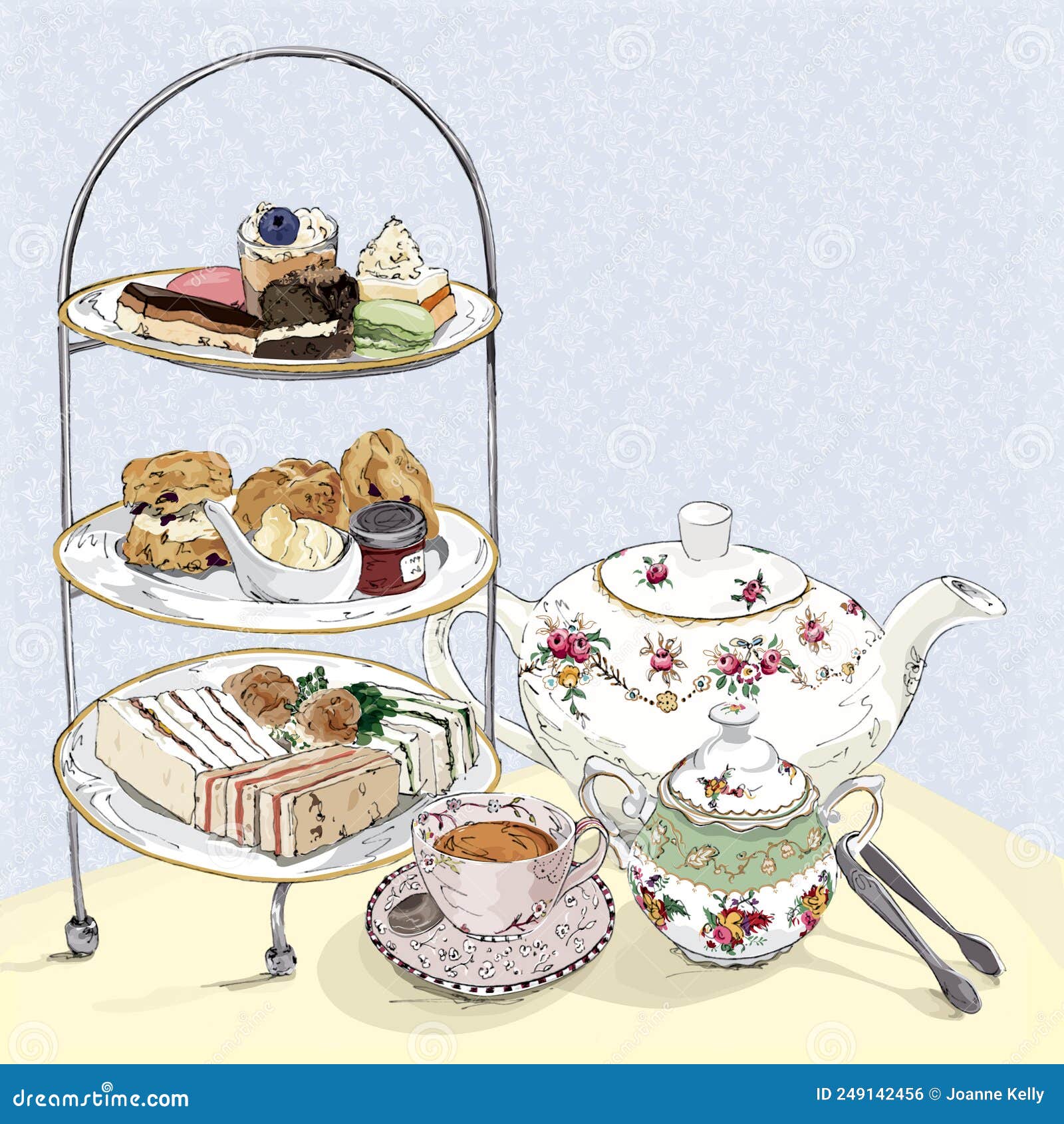 English Afternoon Tea Illustration | CartoonDealer.com #249142456