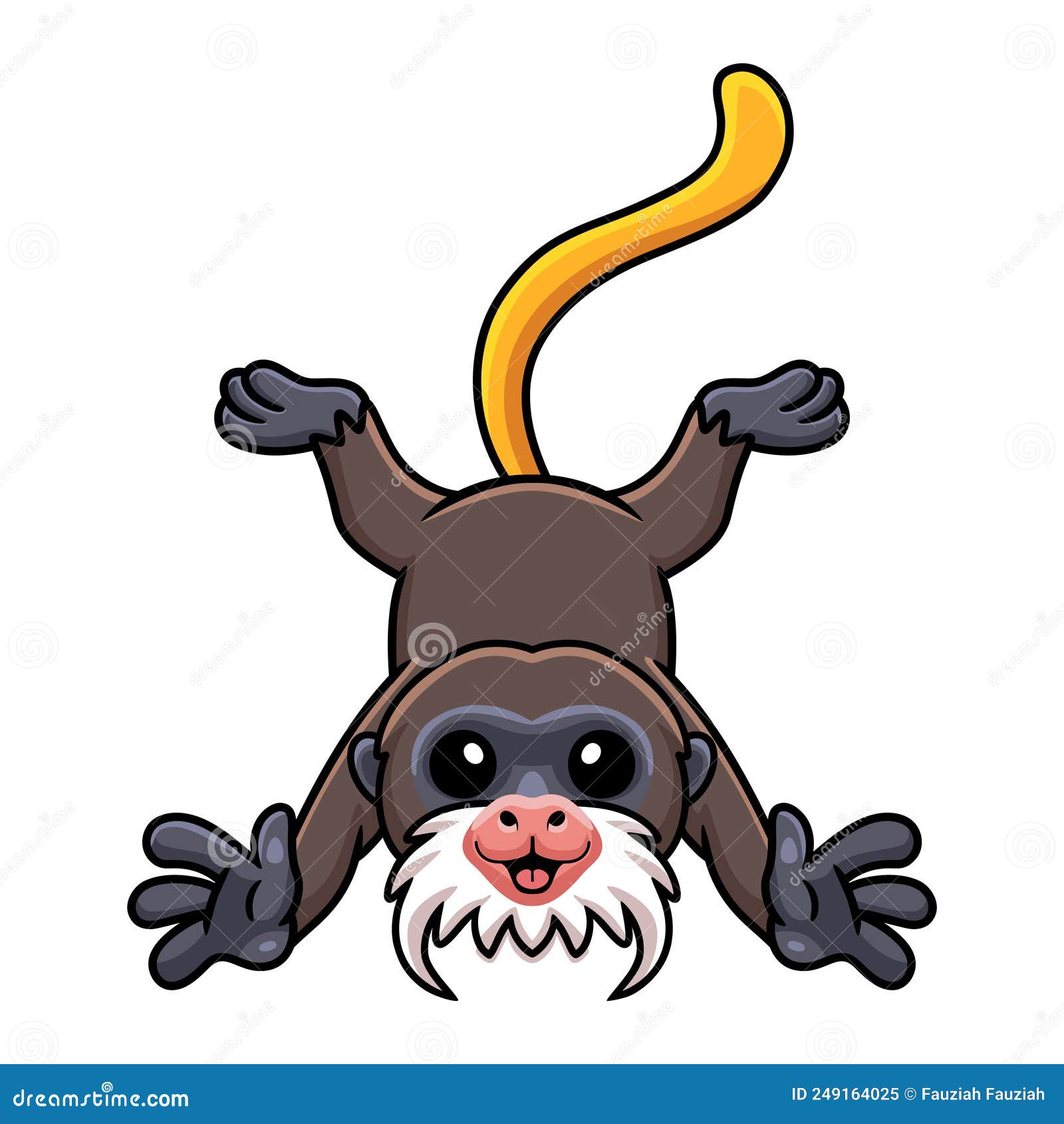 Cute Little Tamarin Monkey Cartoon Posing Stock Vector - Illustration ...