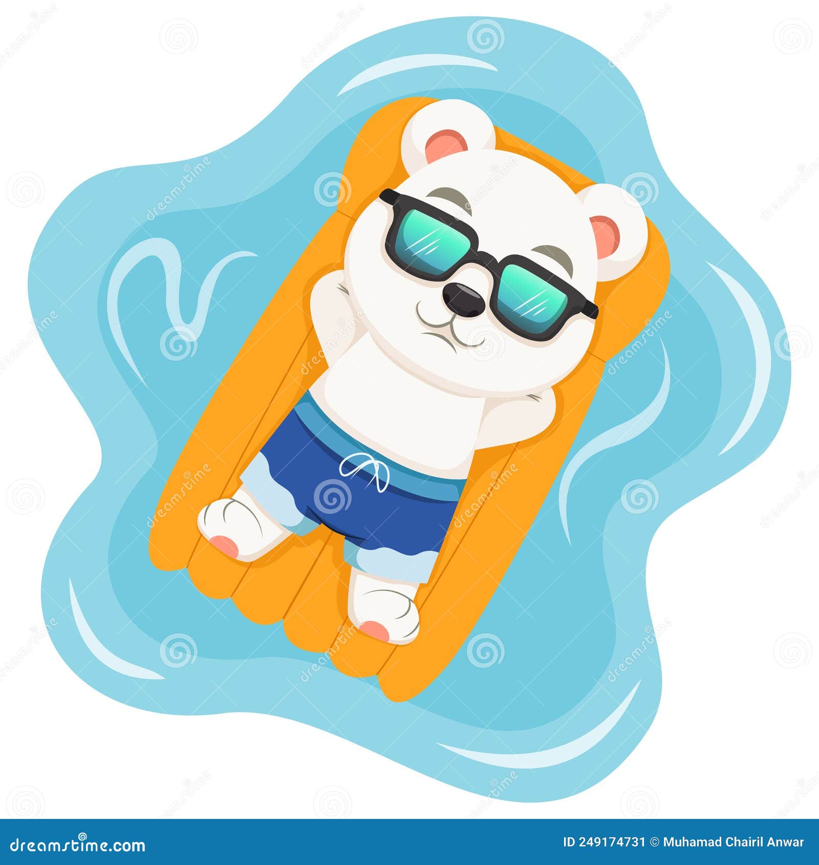 Bear Sunbathing On The Beach Cartoon Vector | CartoonDealer.com #51177205