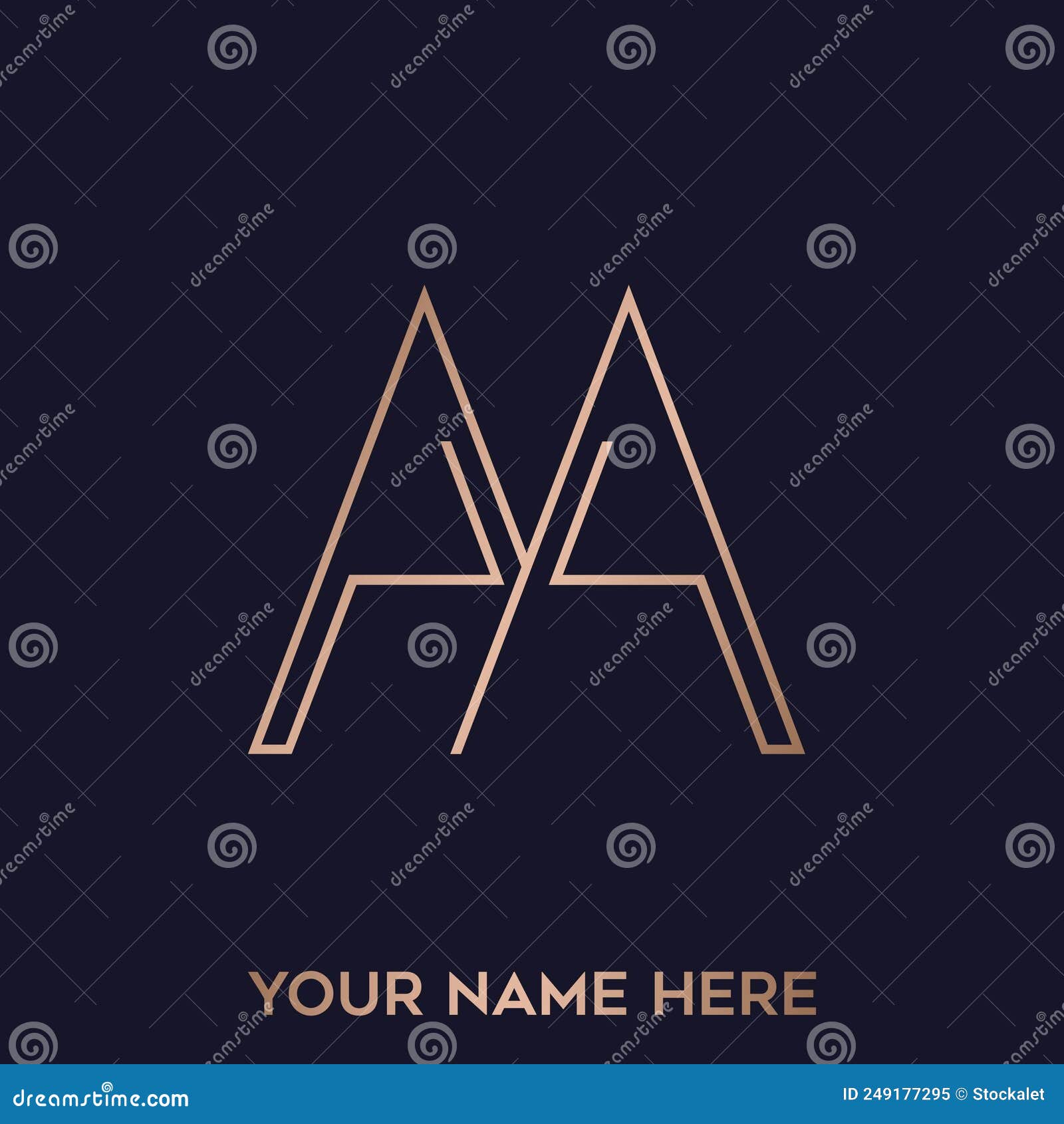 AA Monogram Logo. Alphabet Initials. Line Art Style. Stock Vector ...