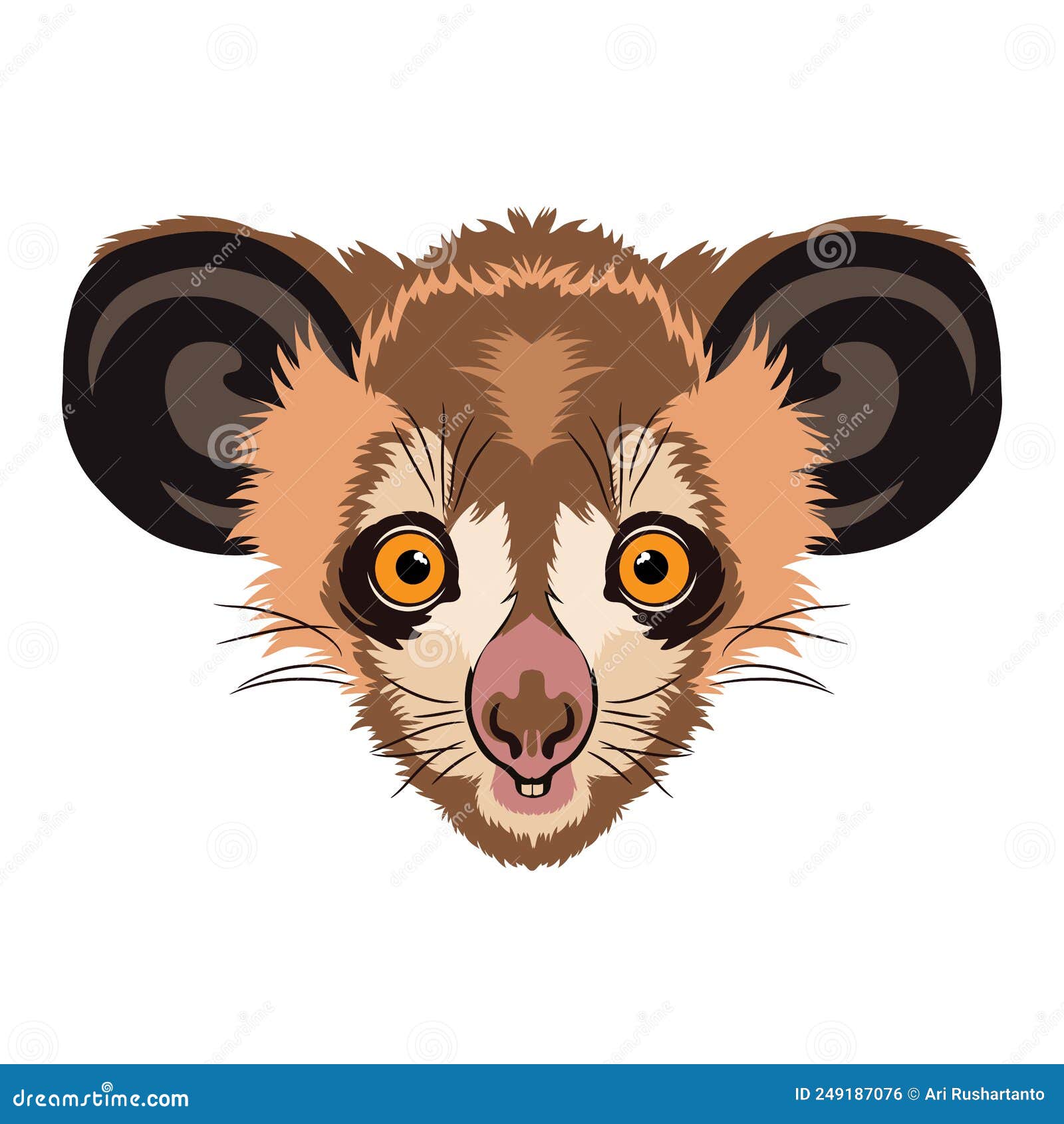 Aye Aye Face Vector Illustration in Cartoon Style Design Stock Vector ...