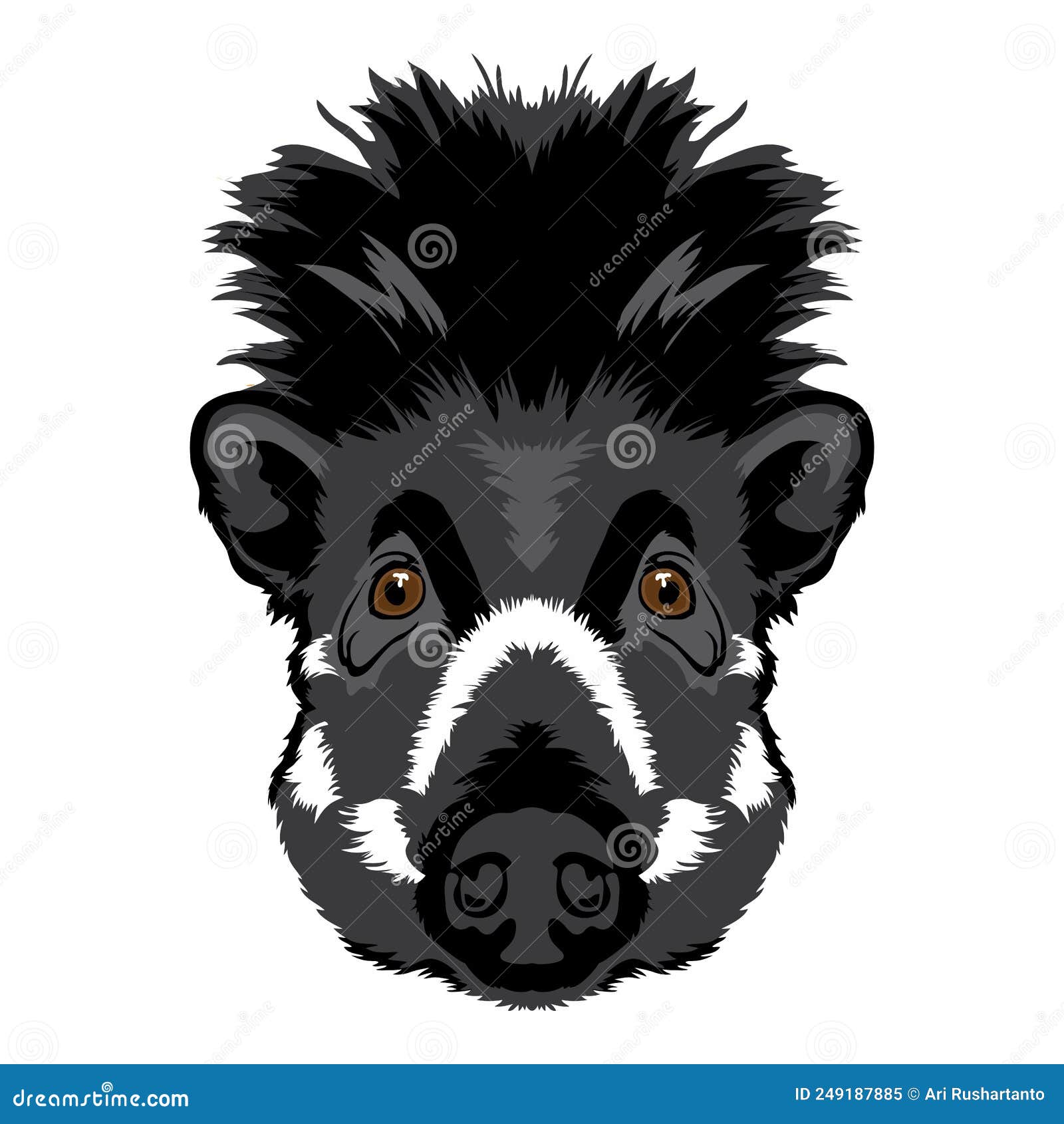 Visayan Warty Pig Face Vector Illustration | CartoonDealer.com #249187885