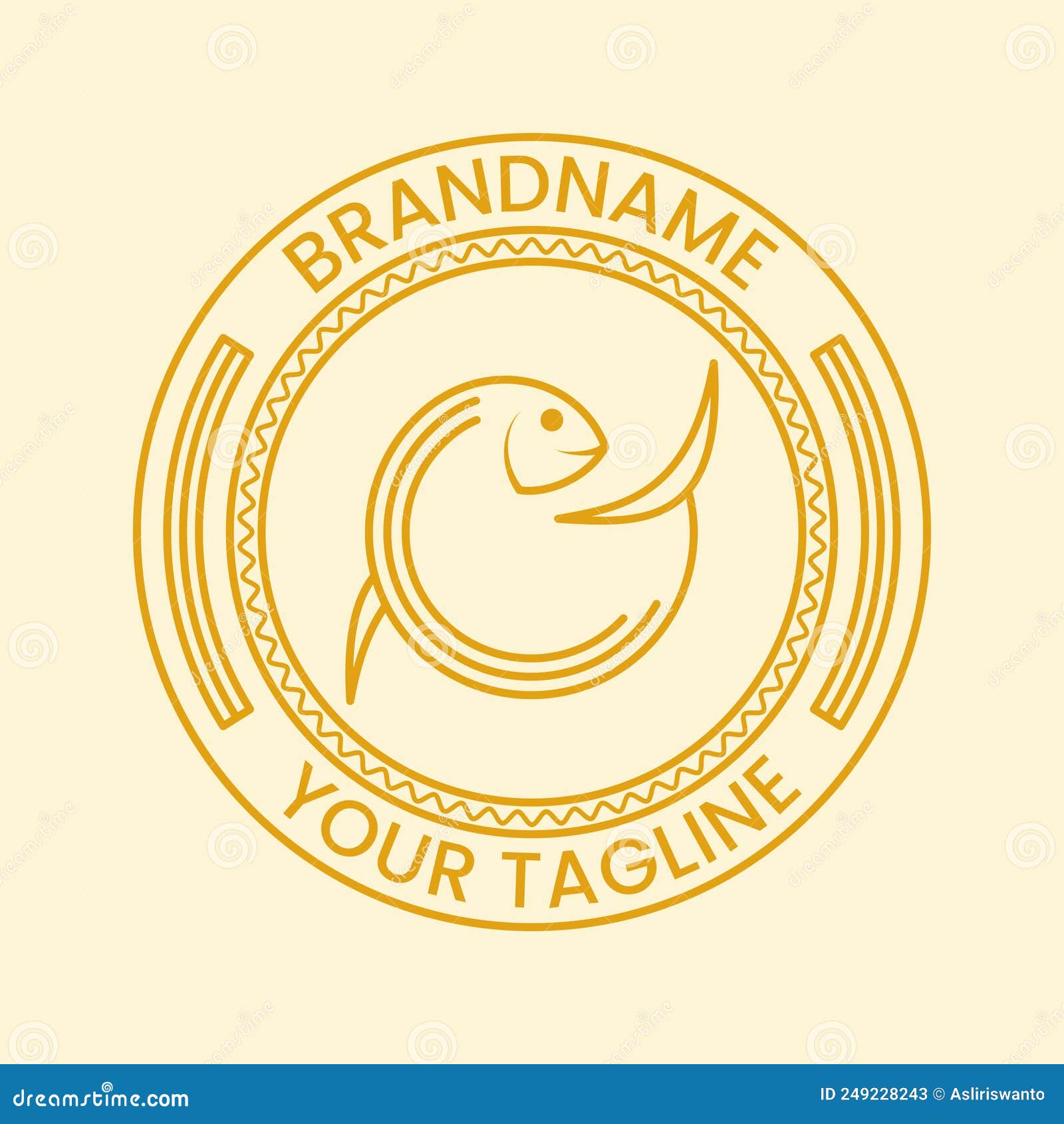 Fish in Circle Line Logo Concept Stock Vector - Illustration of logo ...