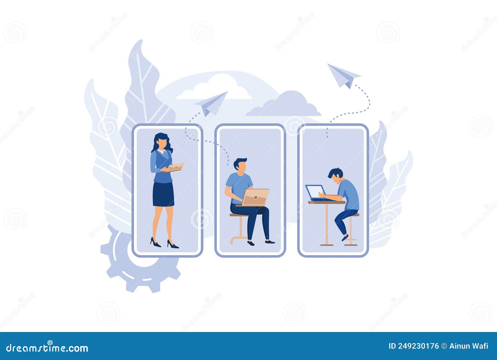 Communication Via the Internet, Social Networking, Chat, Vector, Video ...