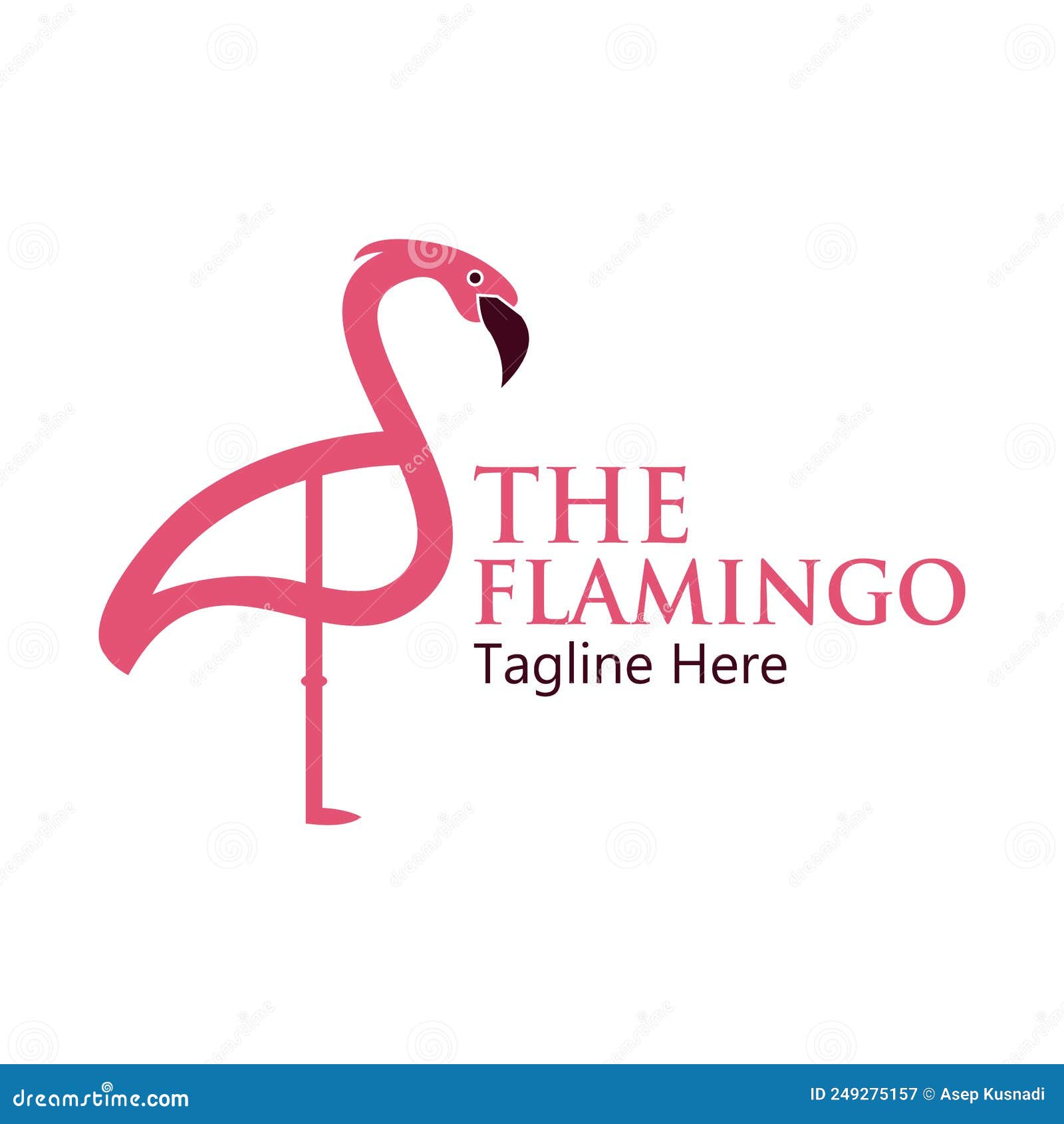 Beautiful Flamingo Bird Logo Vector Design Stock Vector - Illustration ...