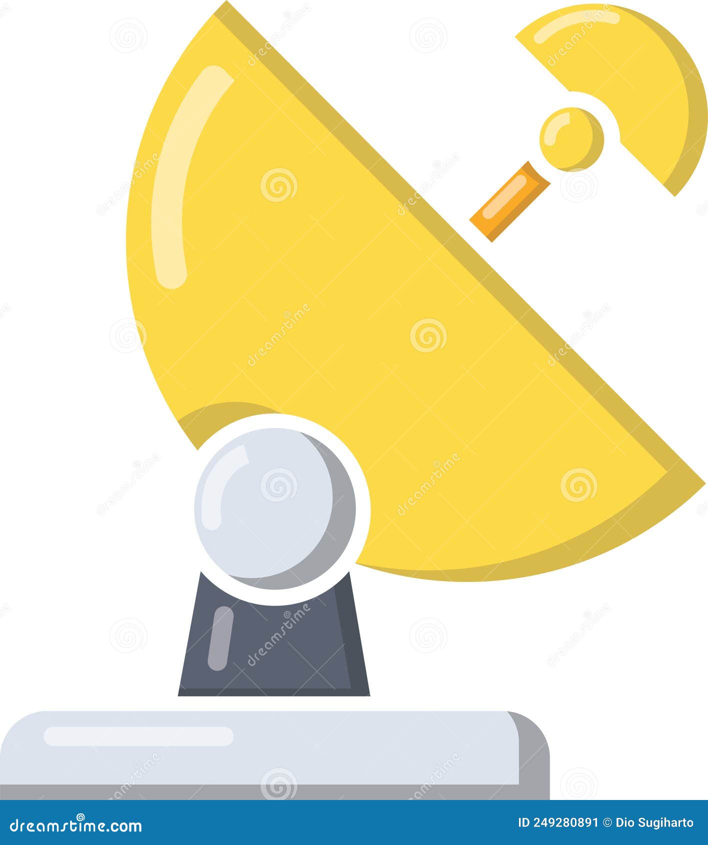 Vector Illustration of Radio Telescope. Space Icon Stock Vector ...