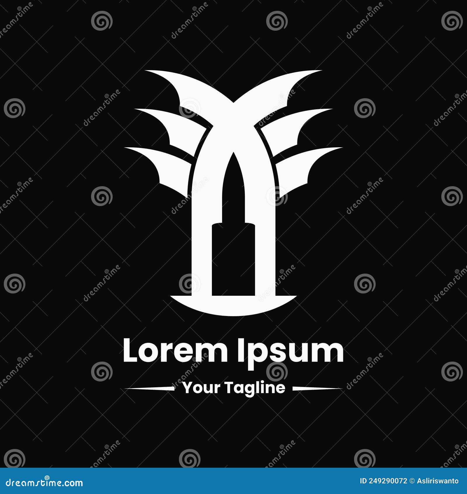 Wings and Bullet Logo Concept. Monogram, Silhlouette, Flat, Simple and ...