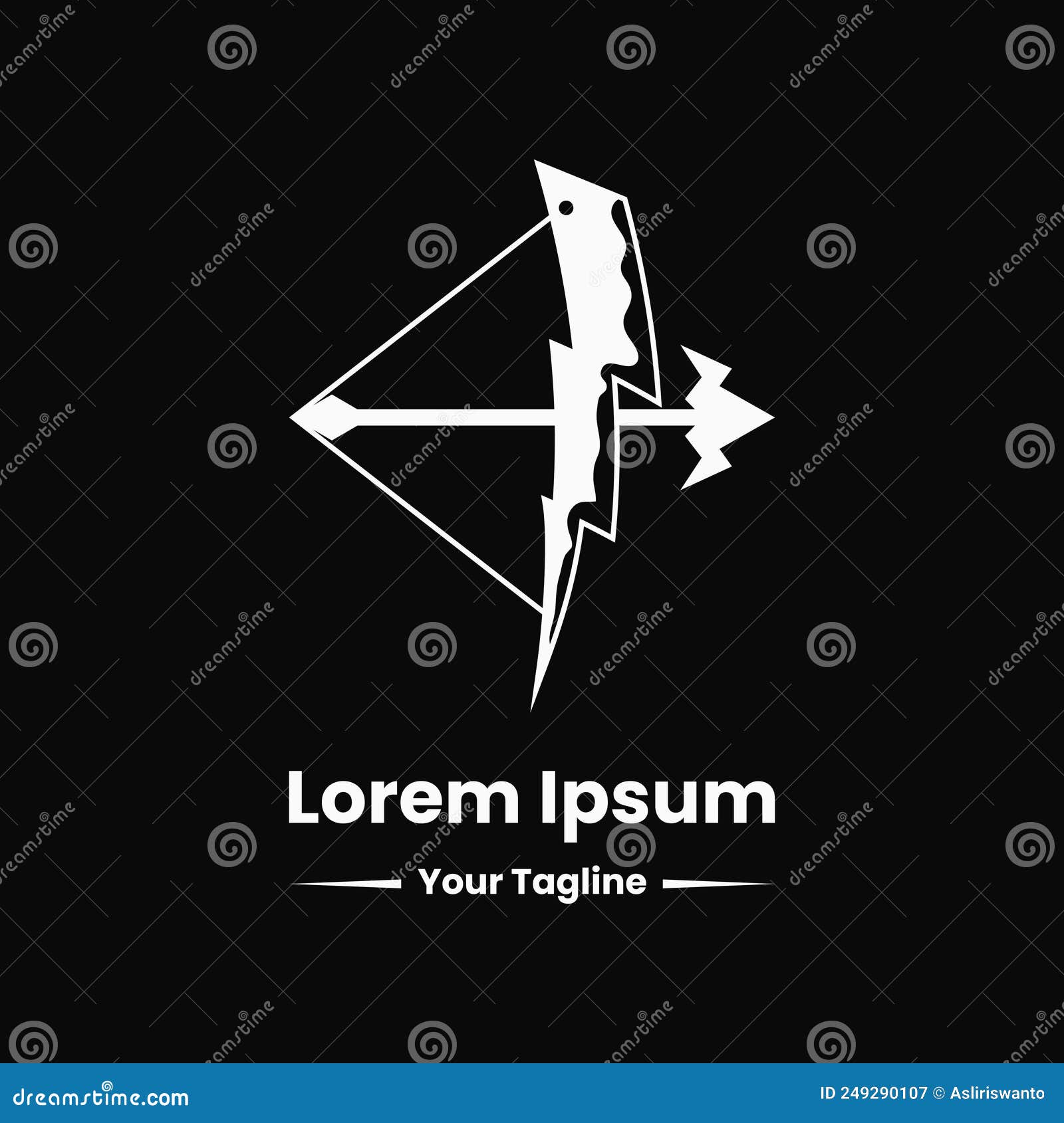 Lightning Bow Logo Concept. Monogram, Silhlouette, Flat, Simple ...