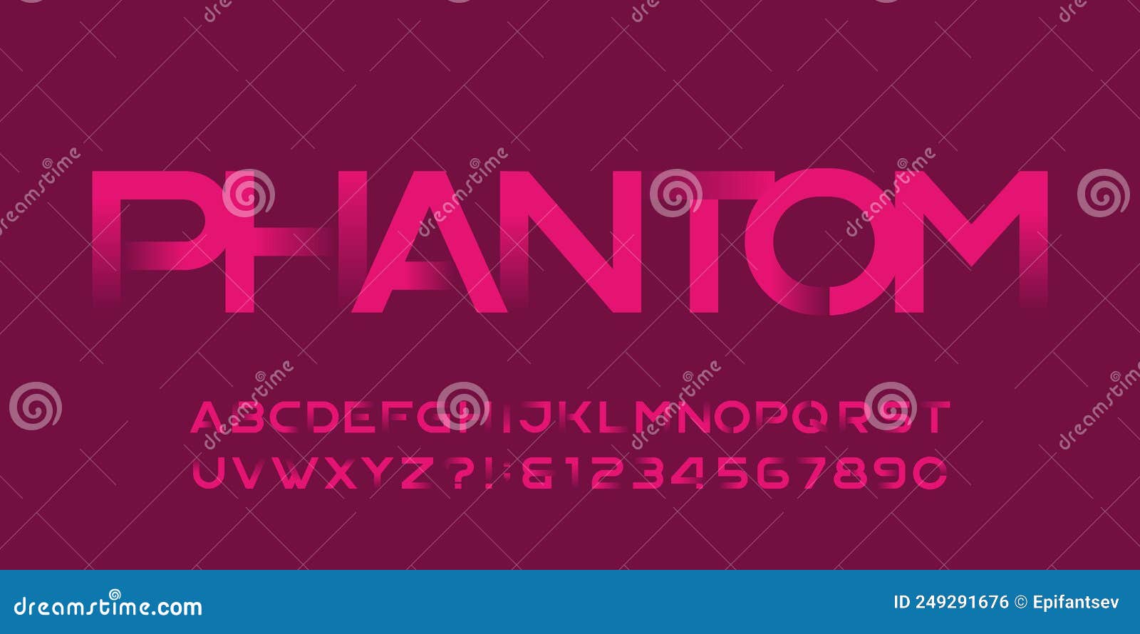 Phantom Alphabet Font. Sans Serif Letters and Numbers with Transparency ...
