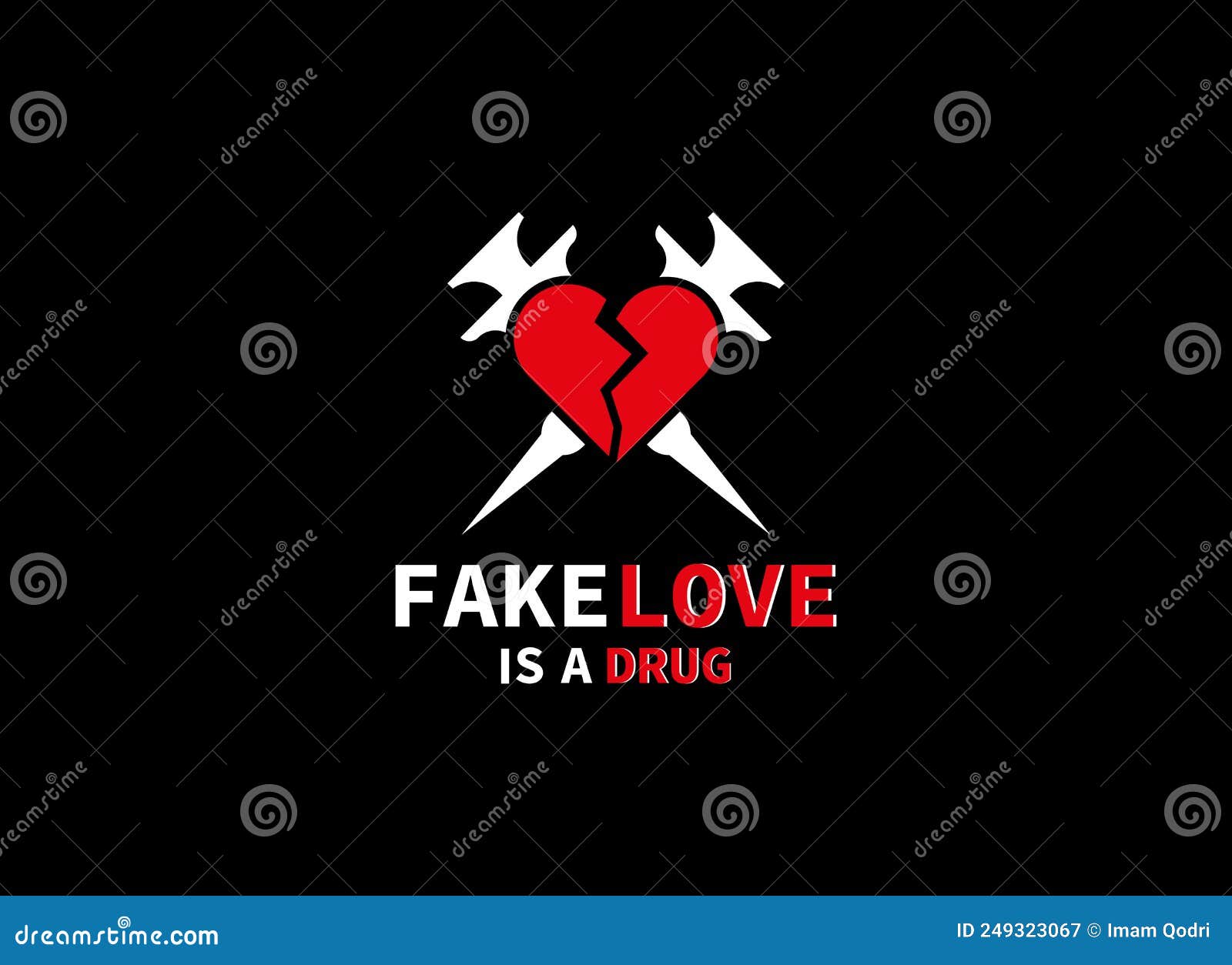 Fake Love is a Drug Logo Icon. No Drug Caption Stock Vector ...